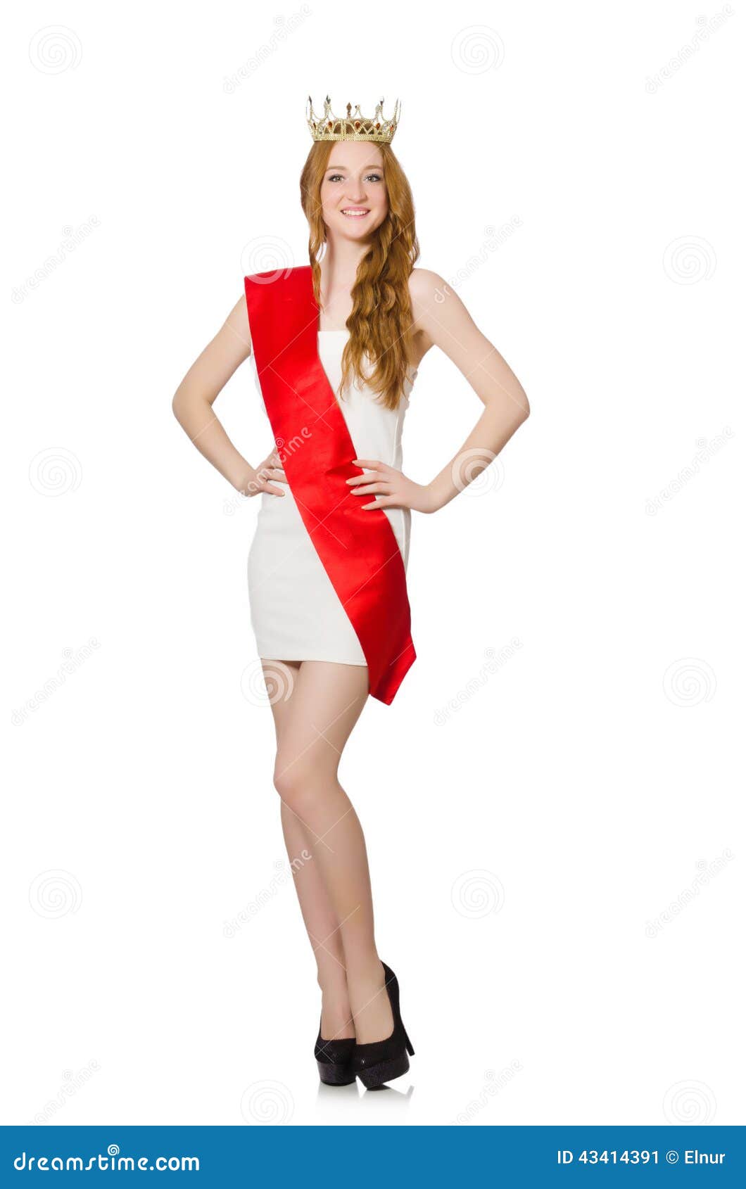 Beauty Contest Winner Isolated Stock Image - Image of cheerful ...