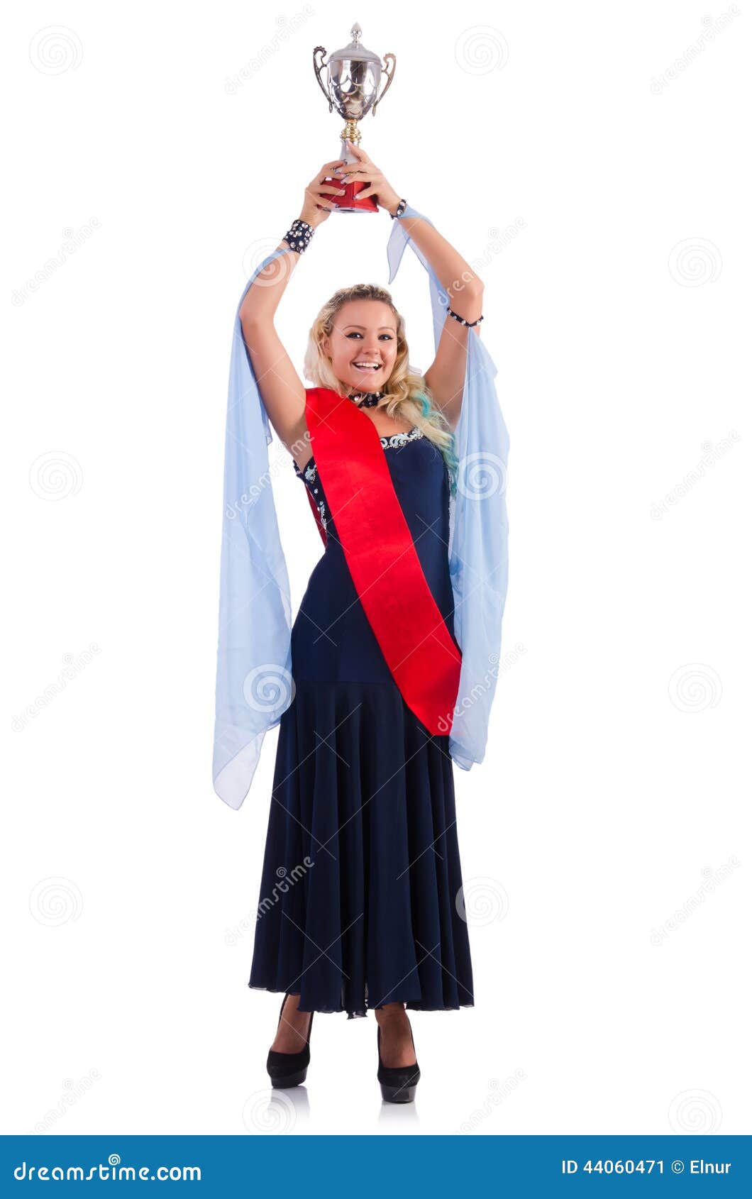 Beauty Contest Winner Isolated Stock Image - Image of glamour, joyful ...