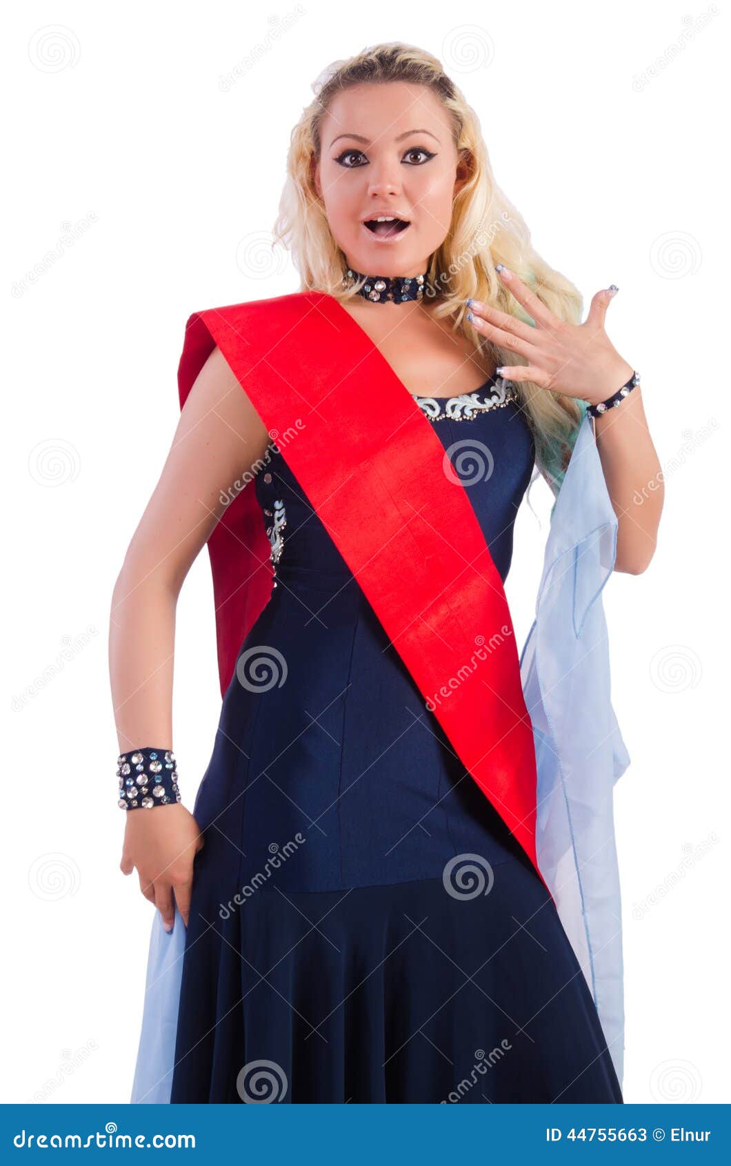 Beauty Contest Winner Isolated Stock Image - Image of merry, gorgeous ...