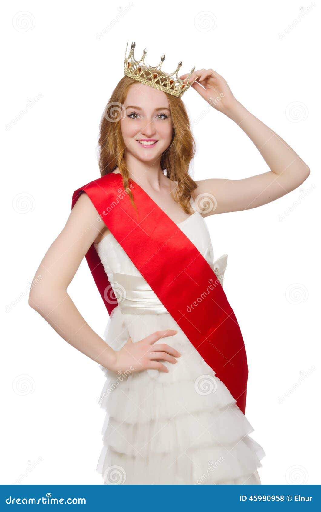 Beauty Contest Winner Isolated Stock Photo - Image of fashion, elegance ...