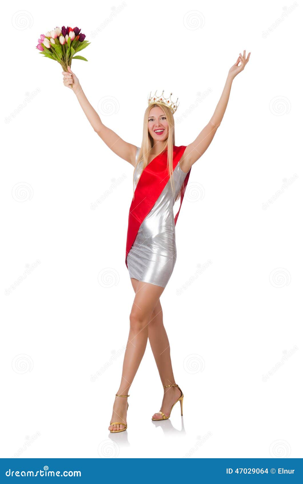 Beauty Contest Winner Isolated Stock Photo - Image of glamour, gorgeous ...