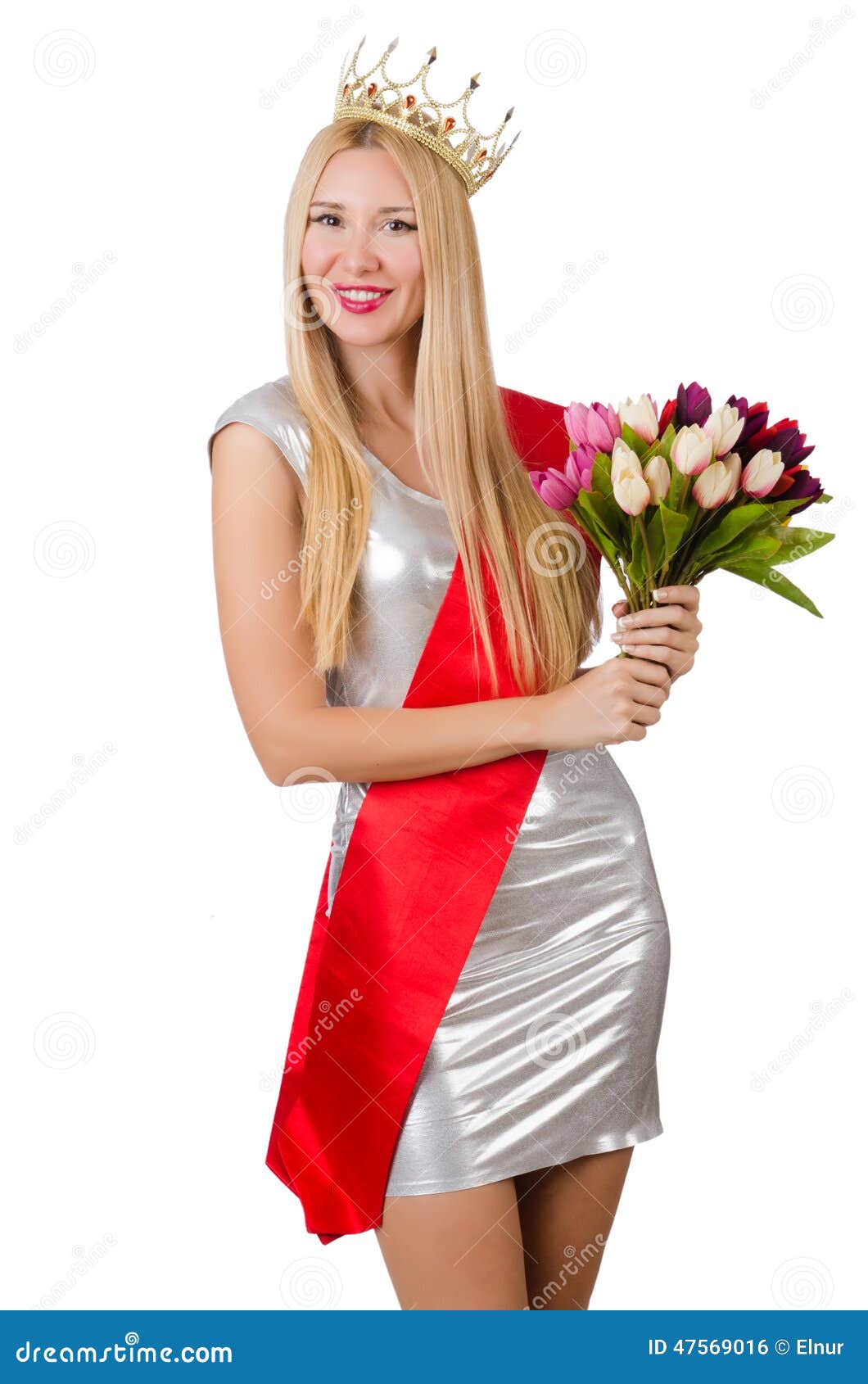 Beauty Contest Winner Isolated Stock Photo - Image of happy, crown ...