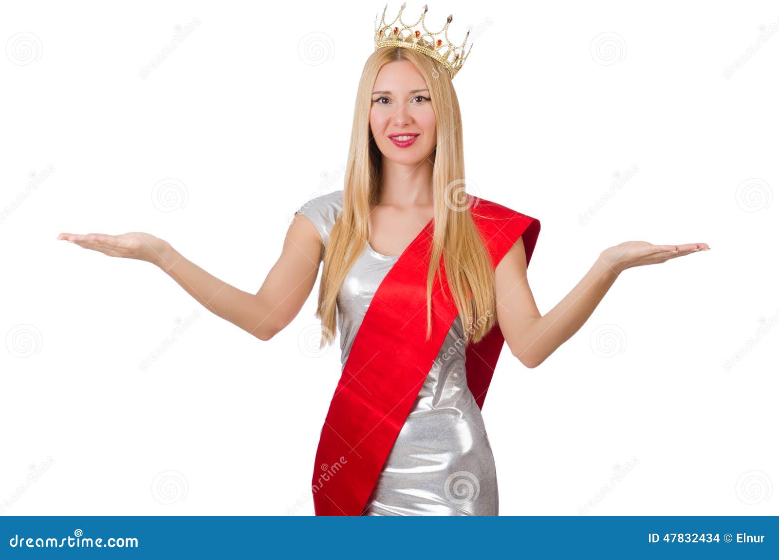 Beauty Contest Winner Isolated Stock Photo - Image of face, fashion ...