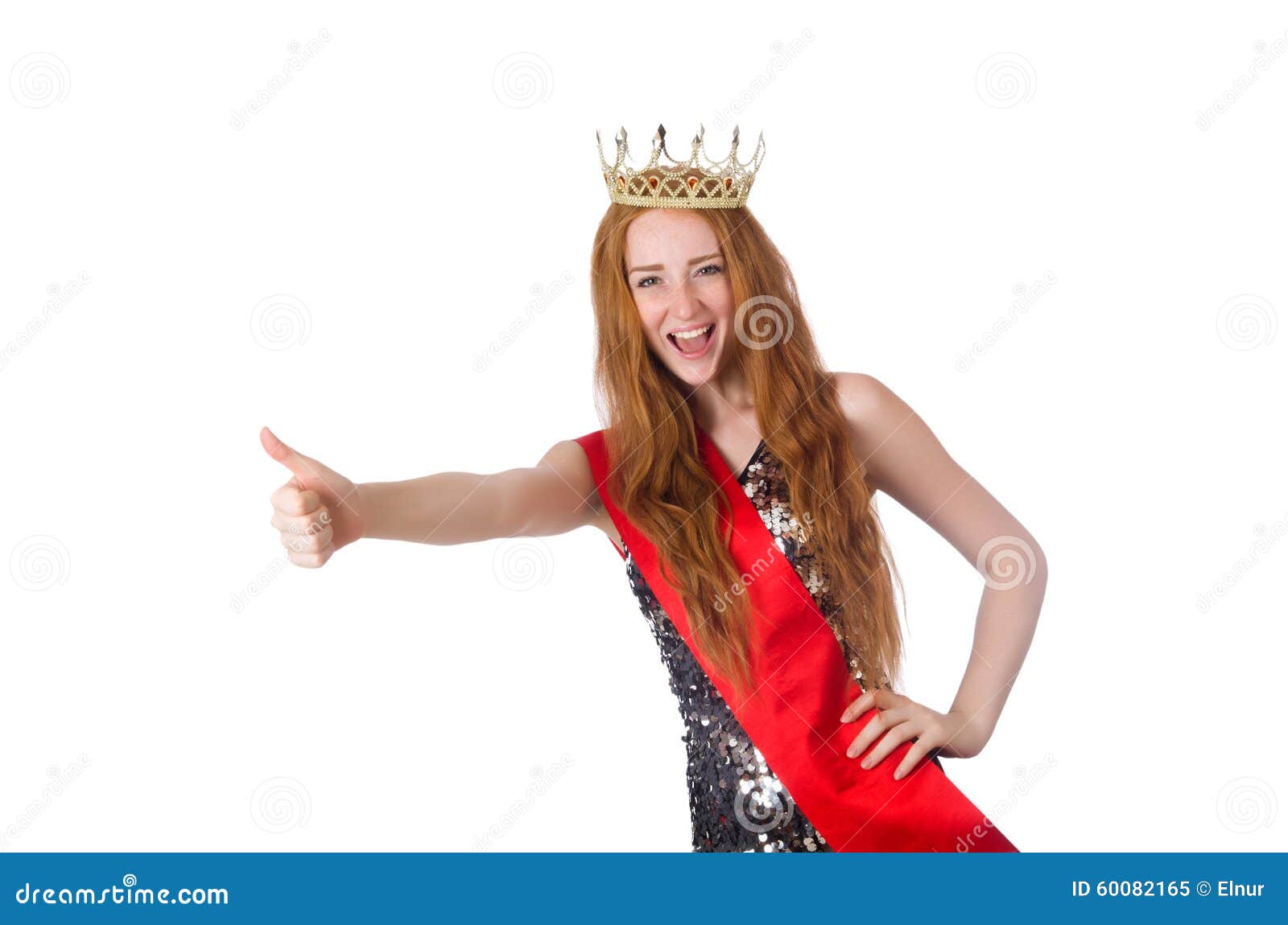 Beauty Contest Winner Isolated on White Stock Image - Image of ...