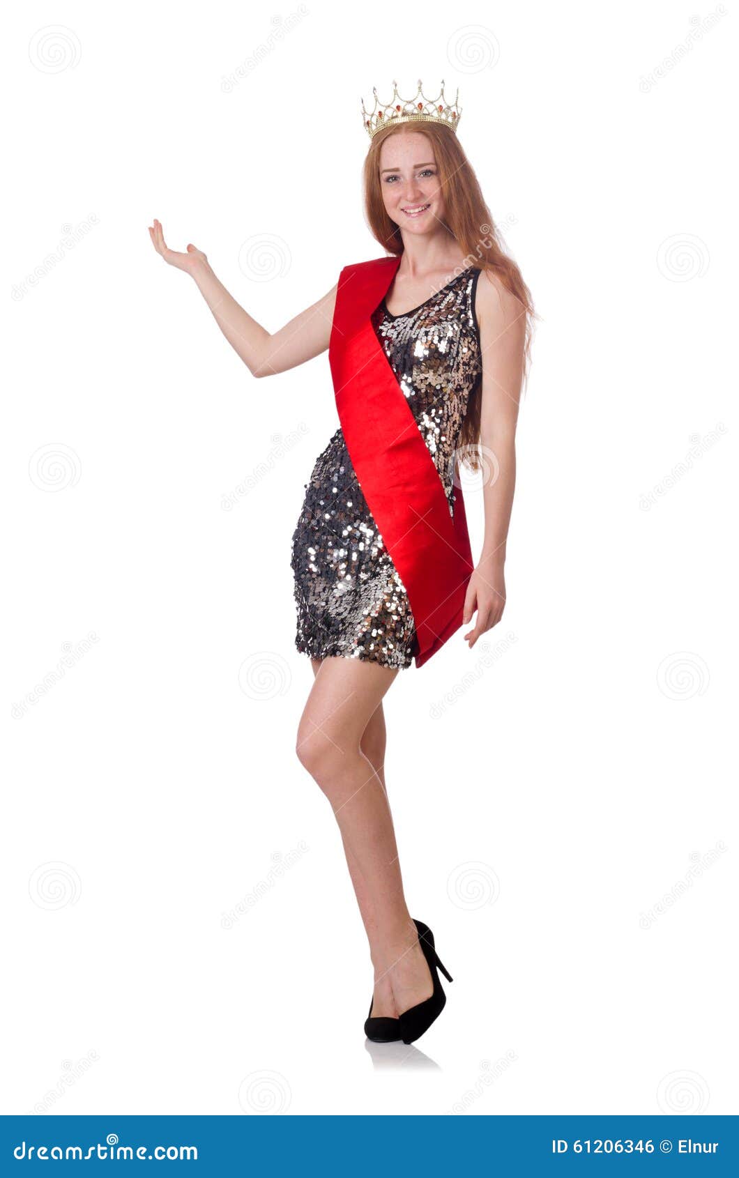 The Beauty Contest Winner Isolated on White Stock Photo - Image of ...