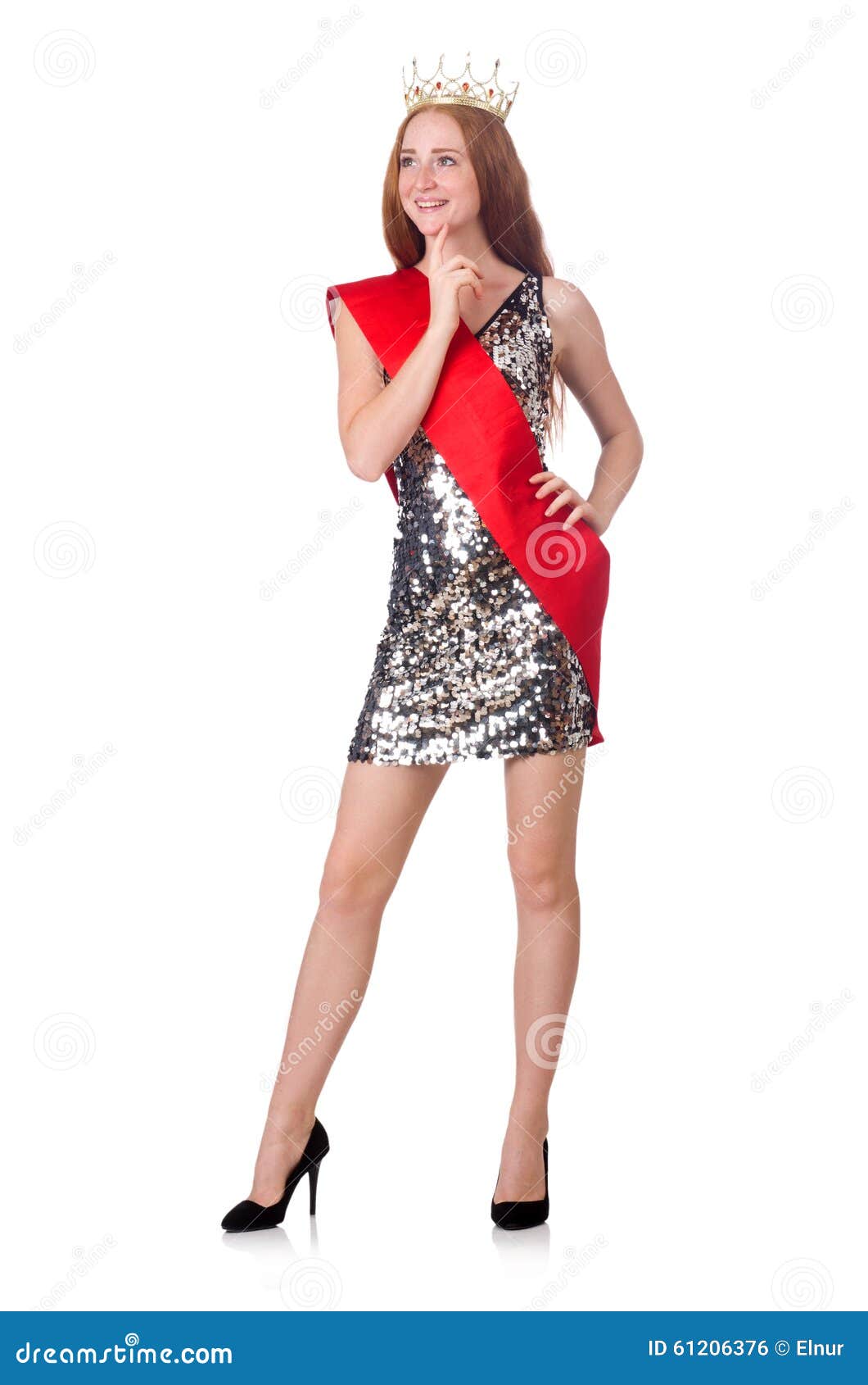 The Beauty Contest Winner Isolated on White Stock Photo - Image of ...