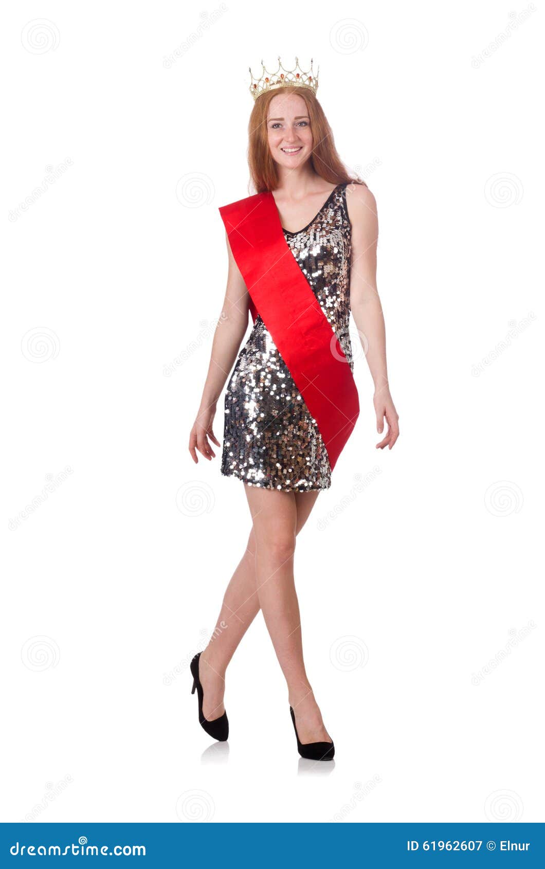 The Beauty Contest Winner Isolated on White Stock Image - Image of ...