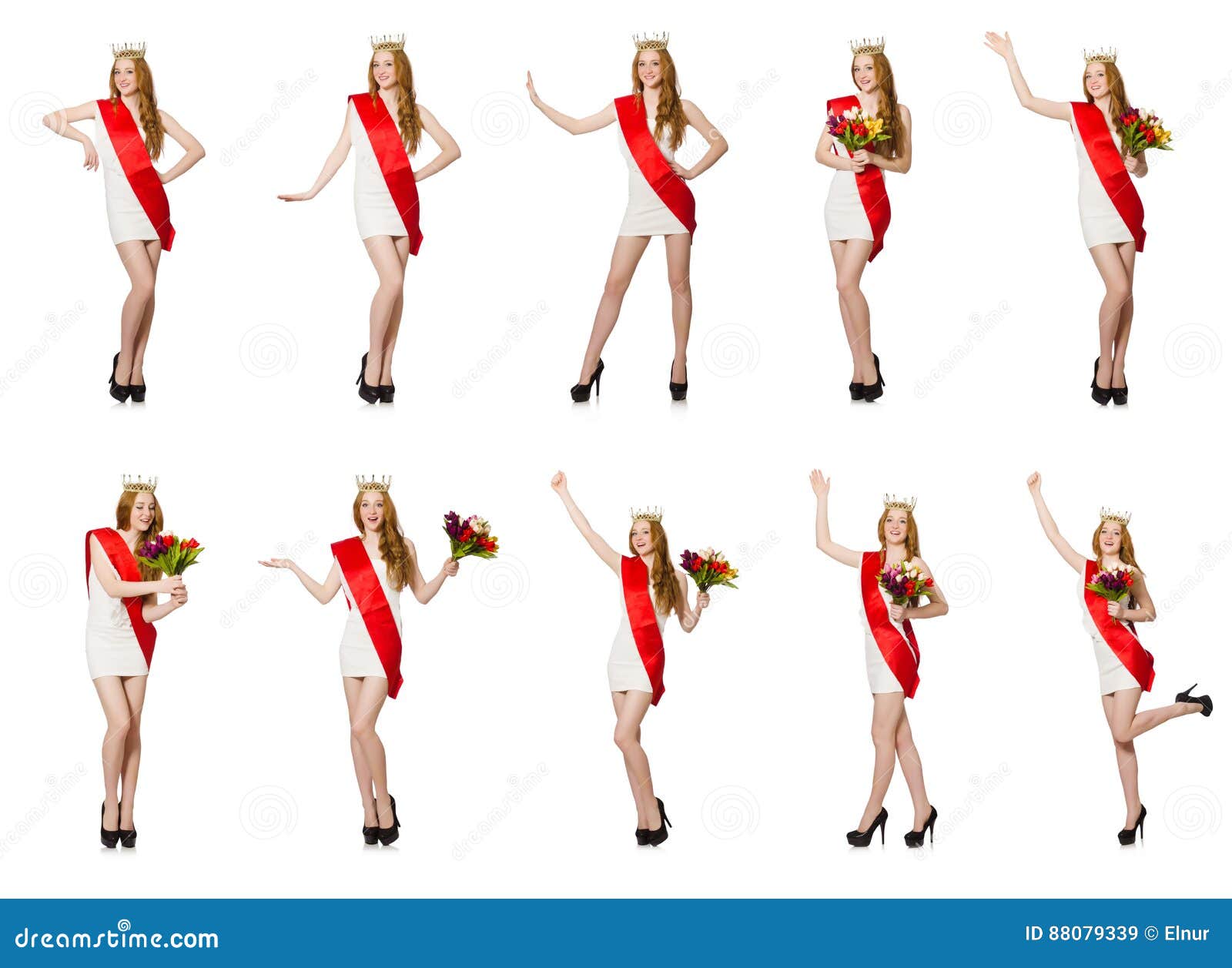 The Beauty Contest Winner Isolated on the White Stock Image - Image of ...