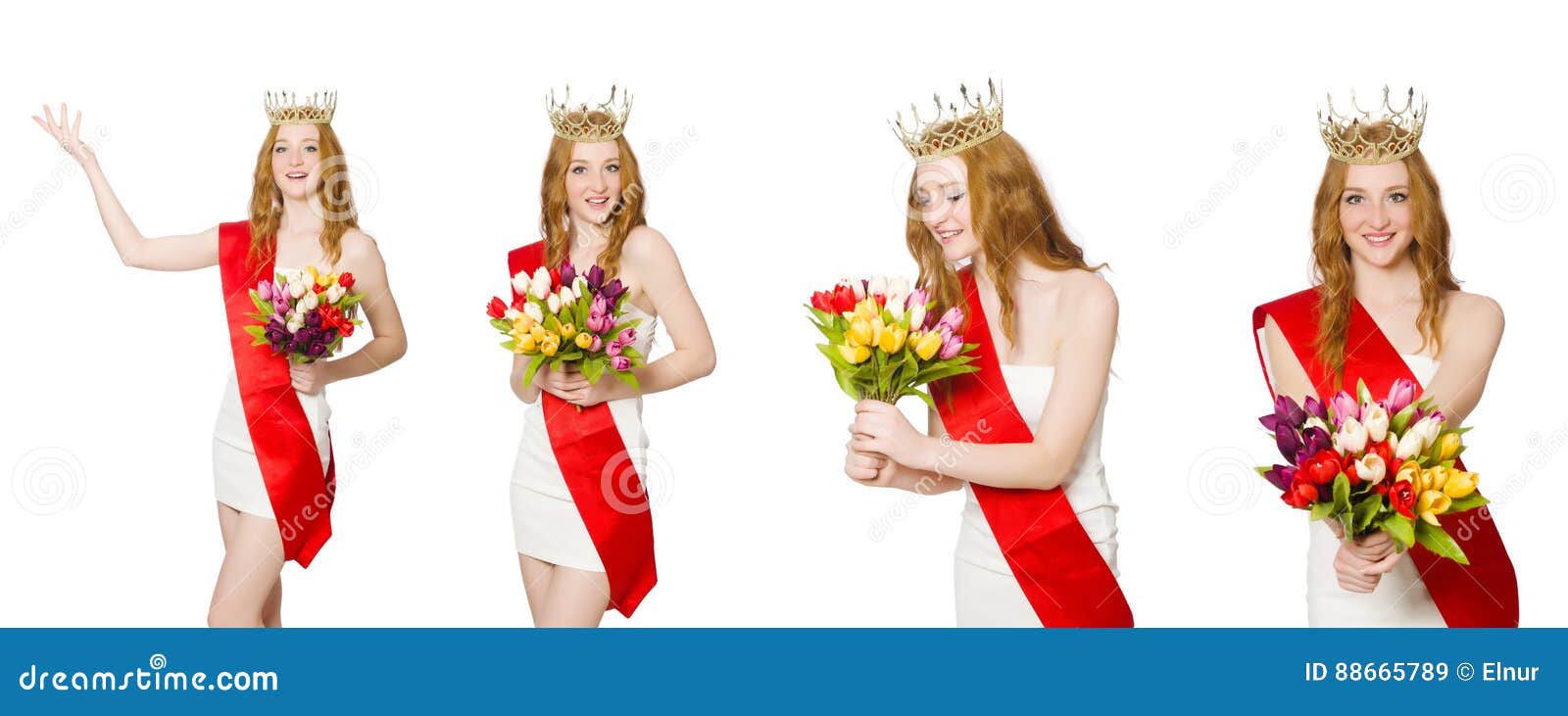 The Beauty Contest Winner Isolated on the White Stock Image - Image of ...
