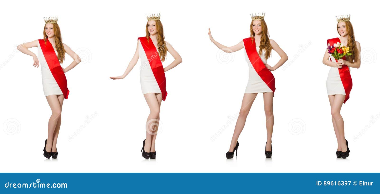 The Beauty Contest Winner Isolated on the White Stock Image - Image of ...