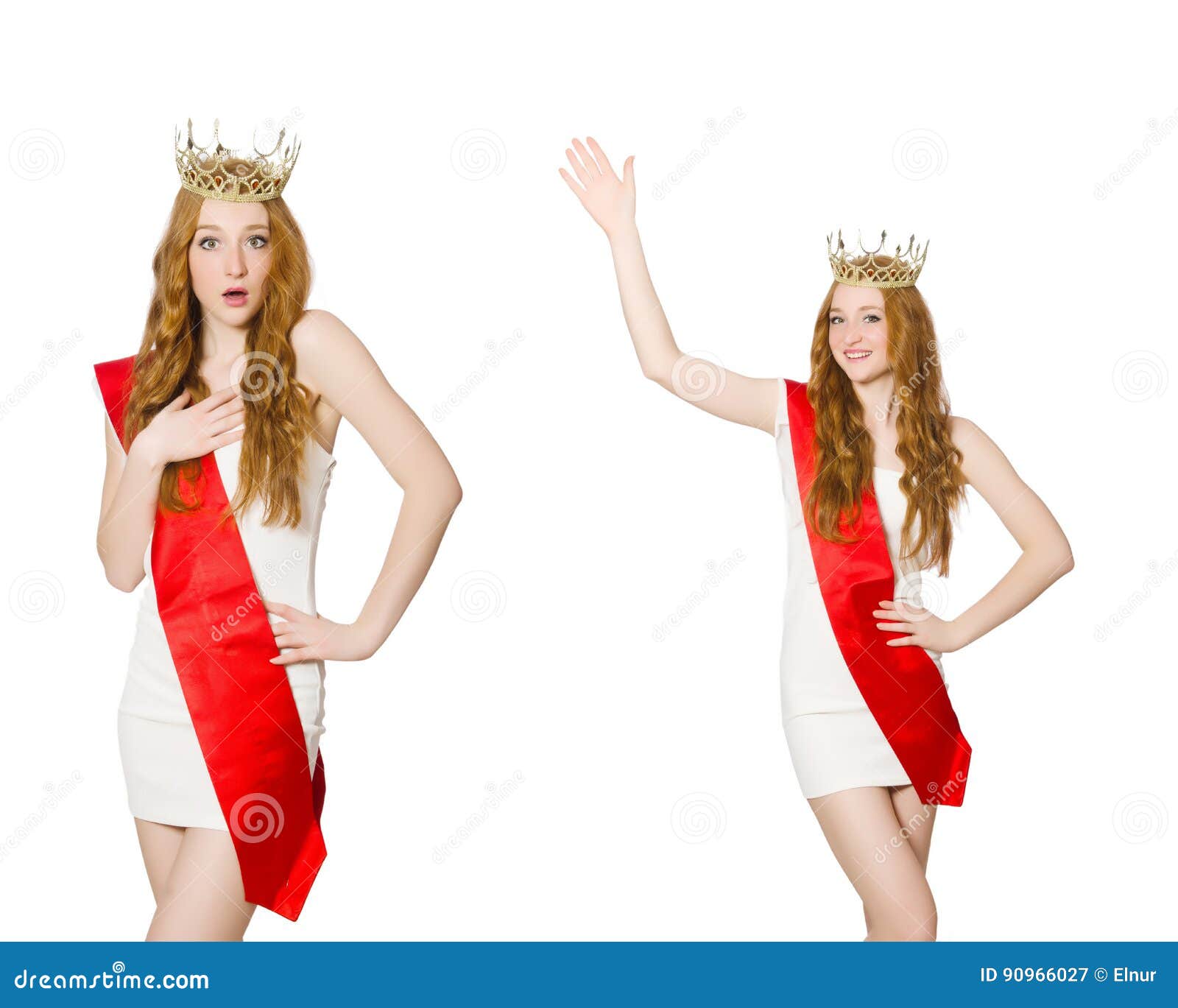 The Beauty Contest Winner Isolated on the White Stock Image - Image of ...
