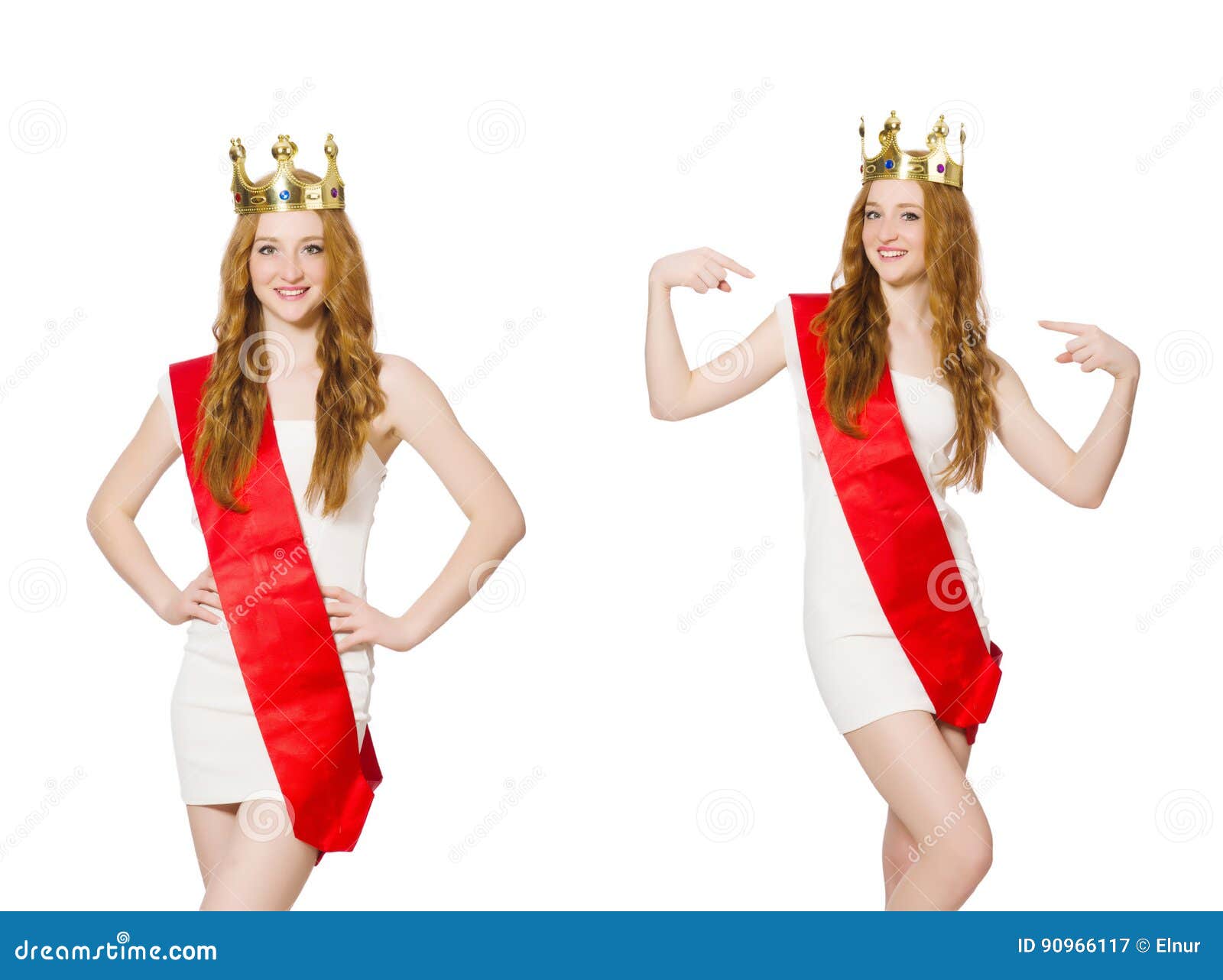 The Beauty Contest Winner Isolated on the White Stock Image - Image of ...