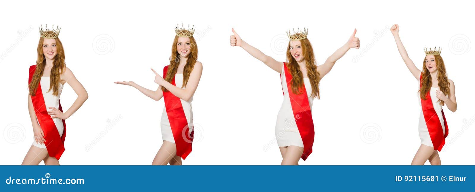 The Beauty Contest Winner Isolated on the White Stock Image - Image of ...