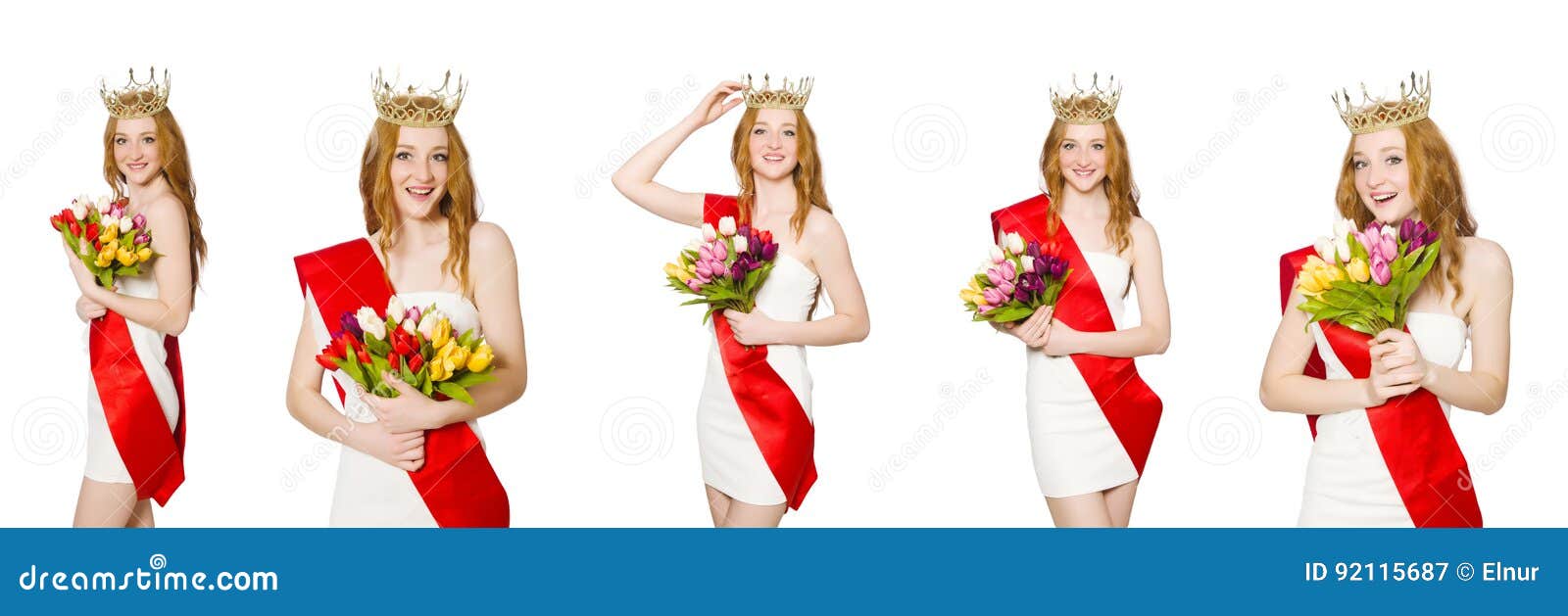 The Beauty Contest Winner Isolated on the White Stock Image - Image of ...