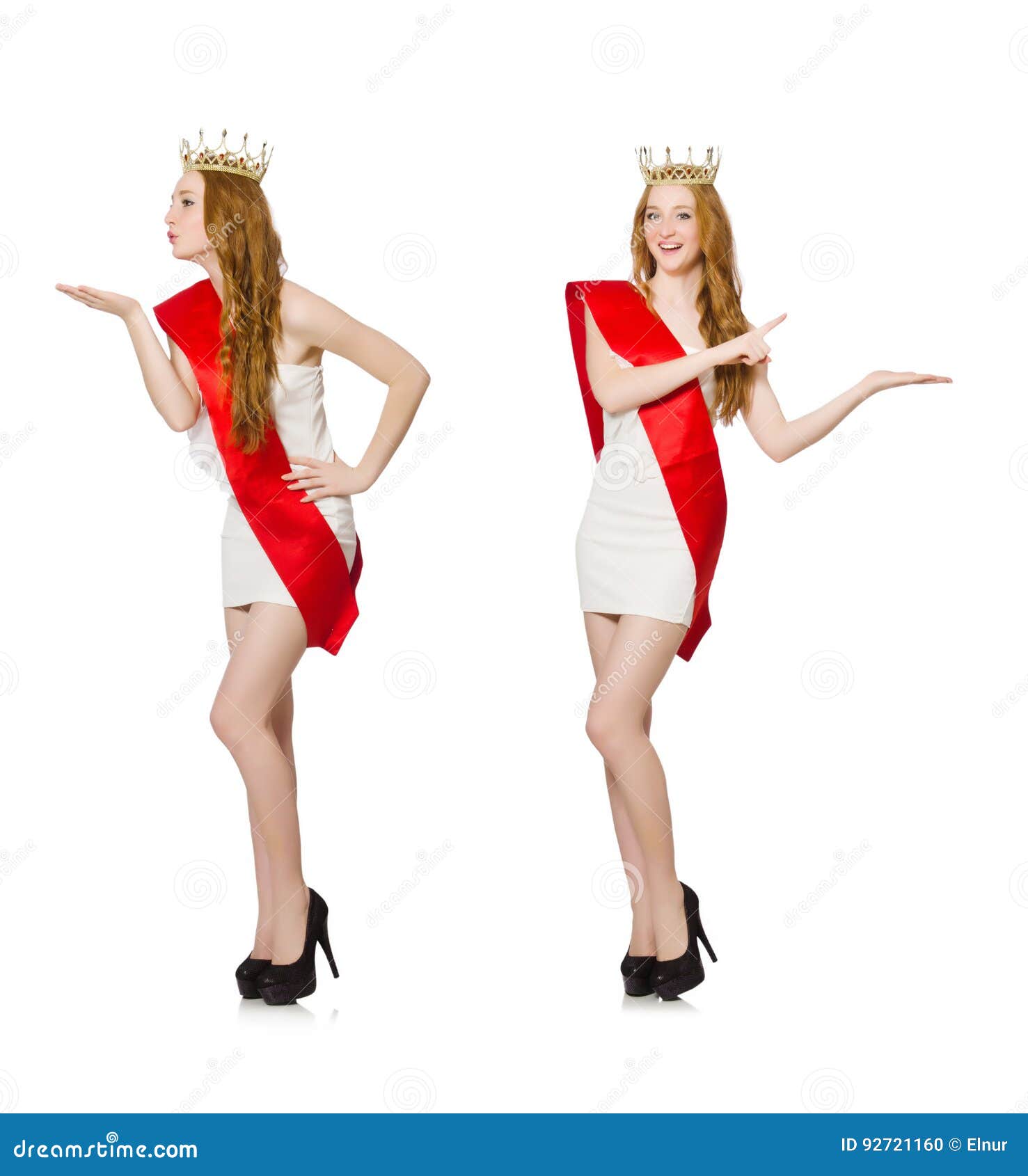 The Beauty Contest Winner Isolated on the White Stock Photo - Image of ...
