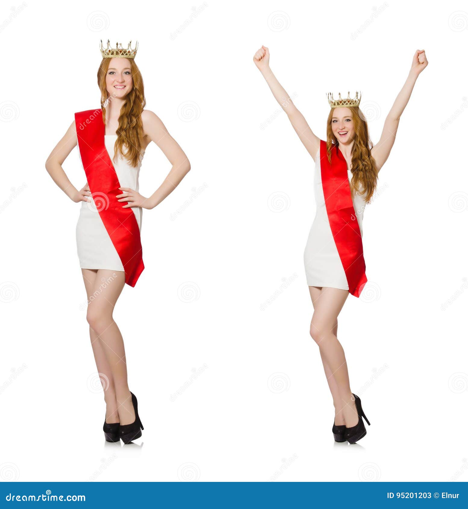 The Beauty Contest Winner Isolated on the White Stock Image - Image of ...