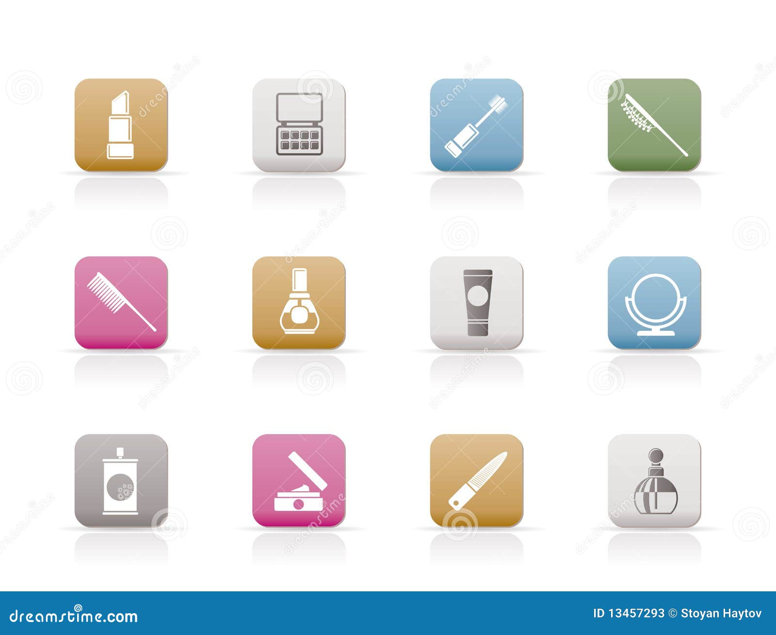 Beauty, Cosmetic and Make-up Icons Stock Vector - Illustration of ...