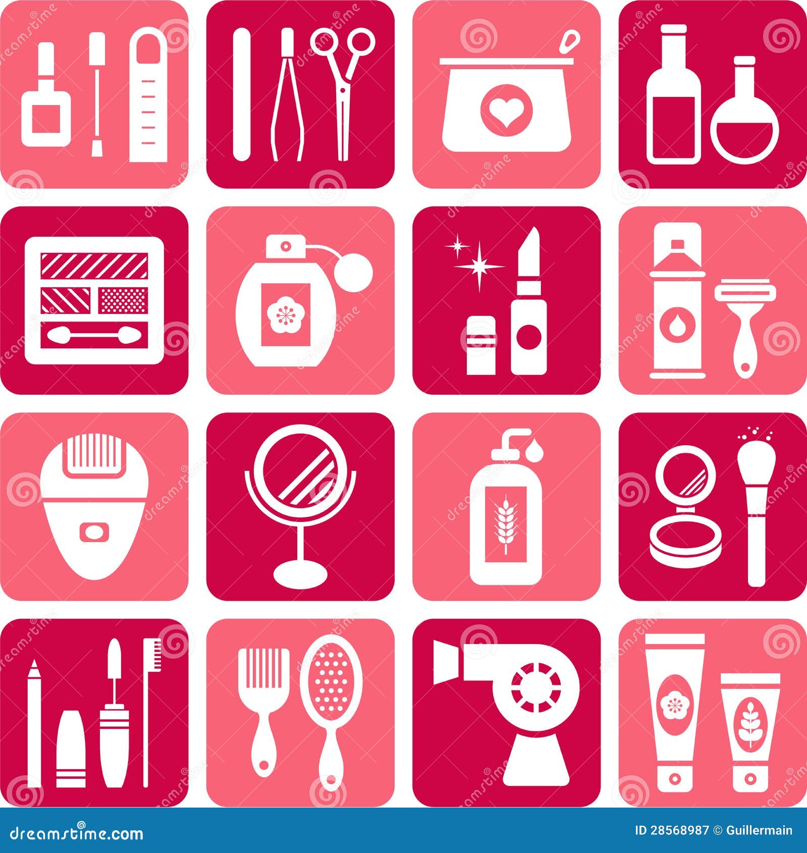 Beauty and cosmetics icons stock vector. Illustration of product - 28568987