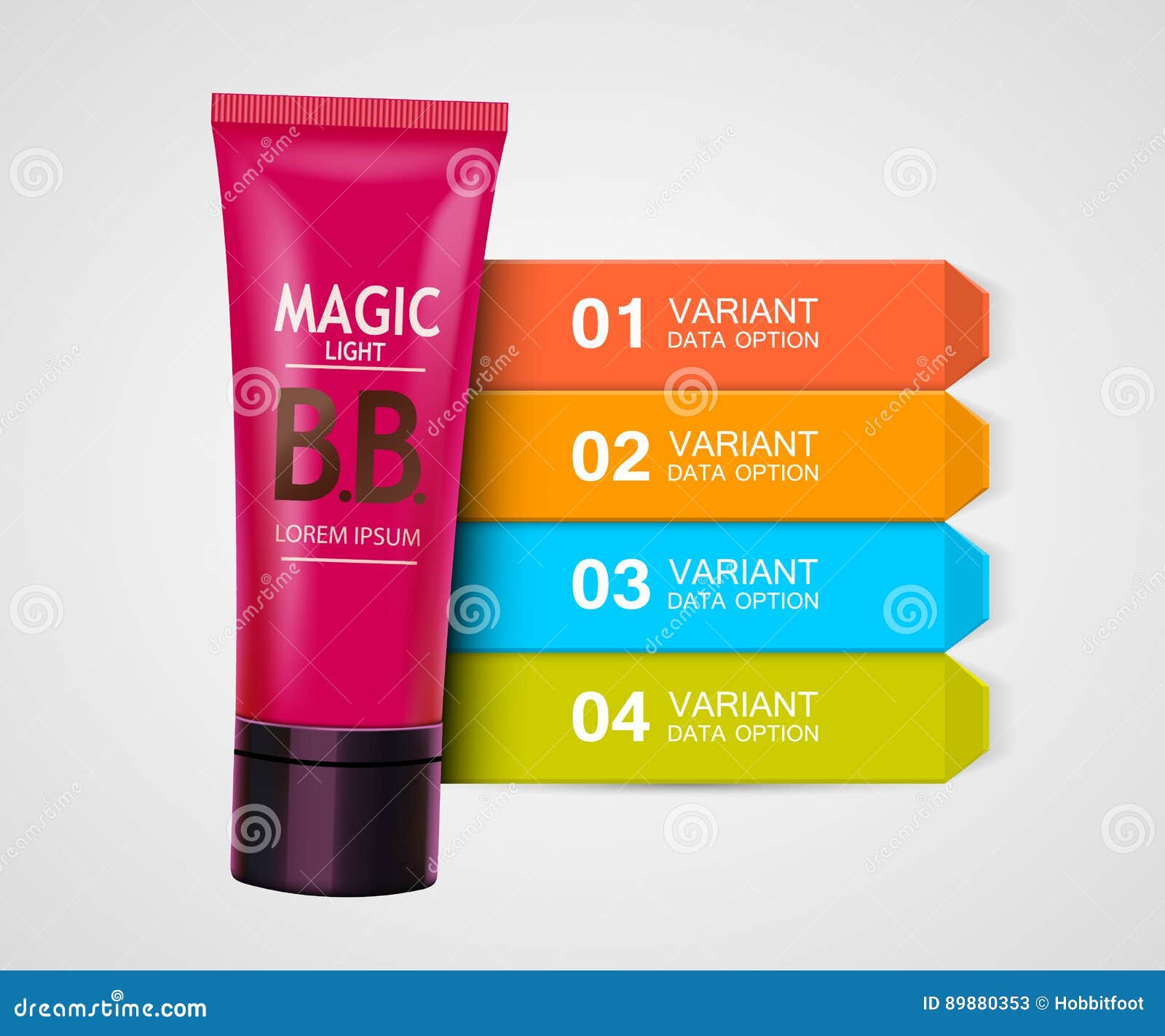 Beauty Cosmetics Infographic Visualization Template. Cream Ingredients ...