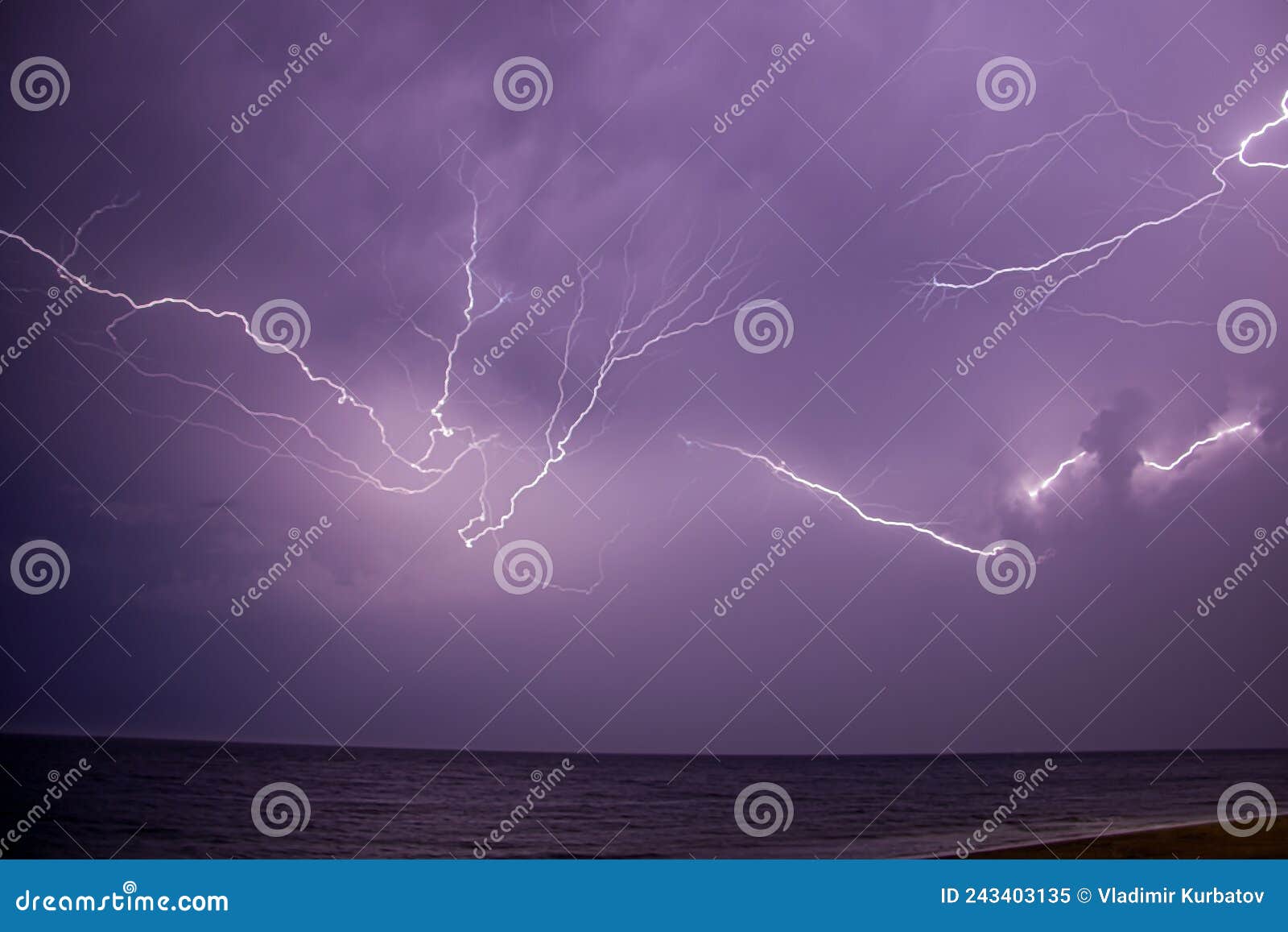 Beauty and Danger of Lightning Stock Image - Image of cloud, spread ...