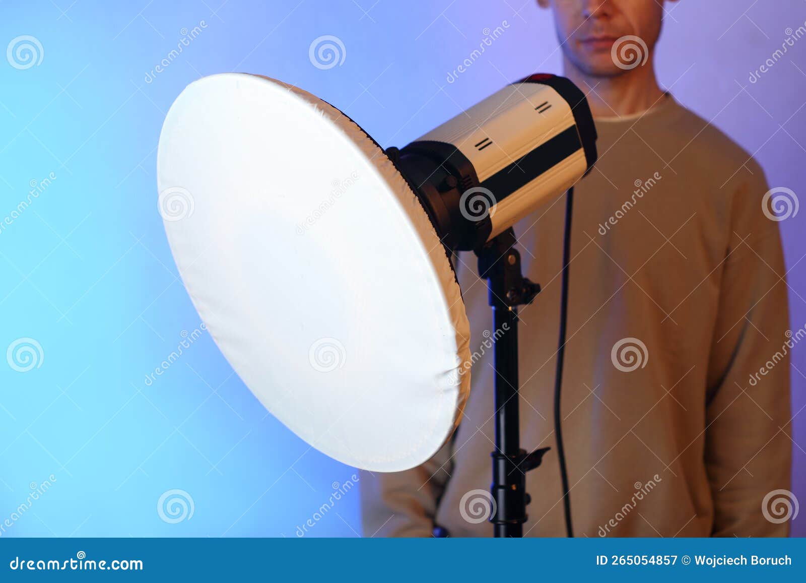Beauty Dish with Diffuser on Flash with Person Stock Image - Image of ...