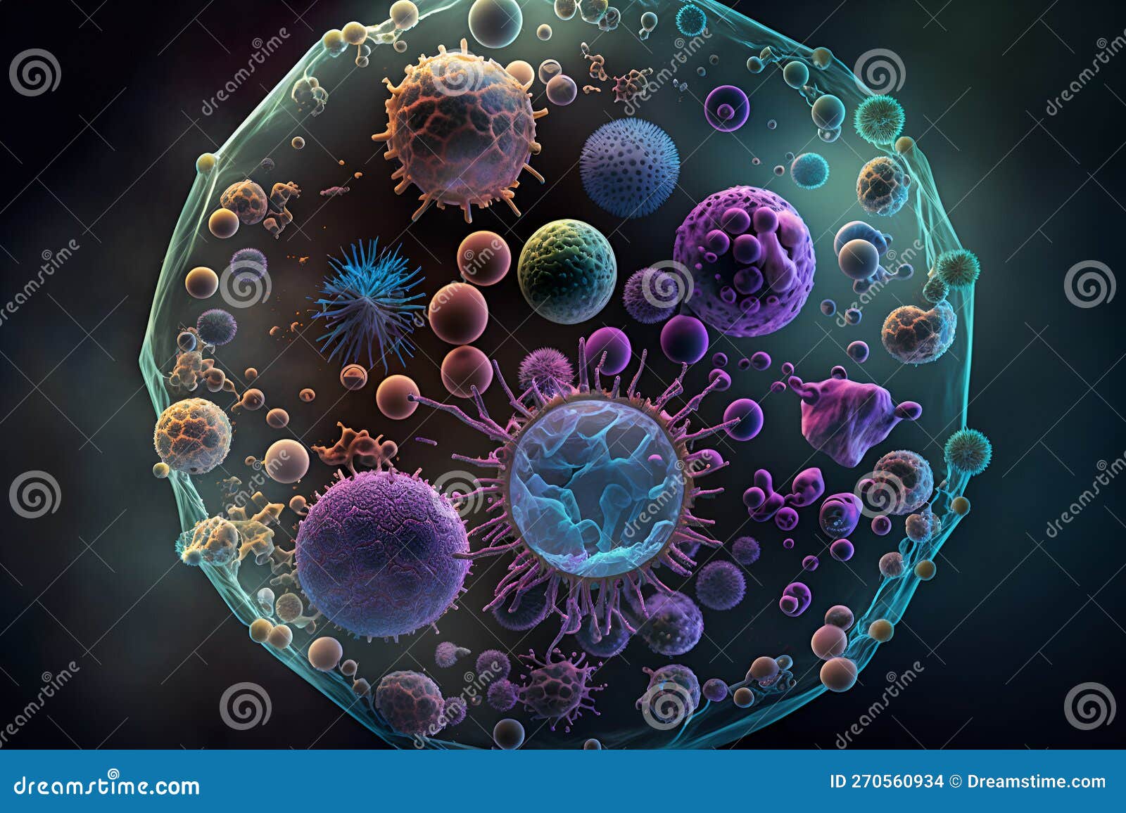 The Beauty and Diversity of the Microbial World Stock Illustration ...