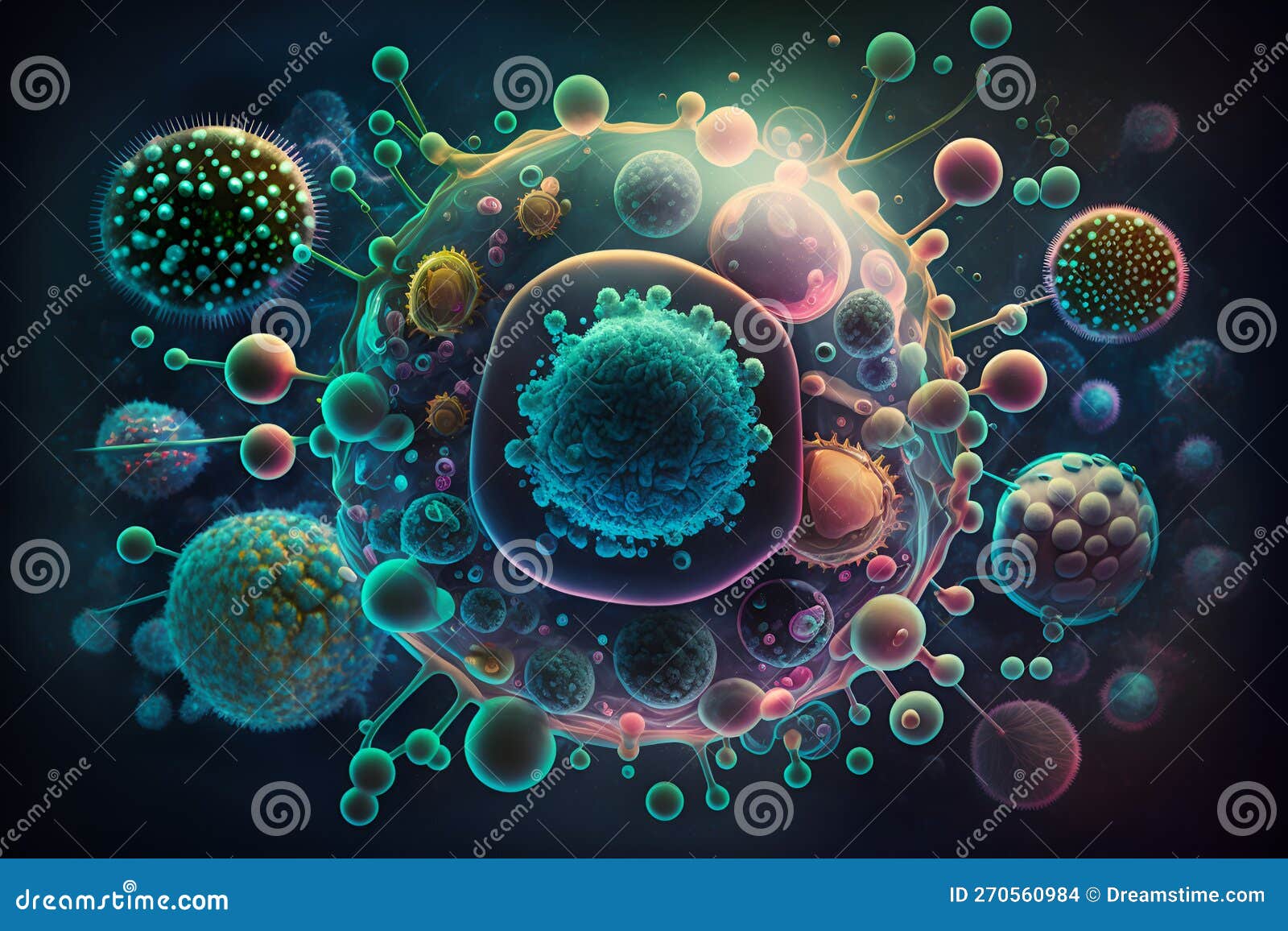 The Beauty and Diversity of the Microbial World Stock Illustration ...
