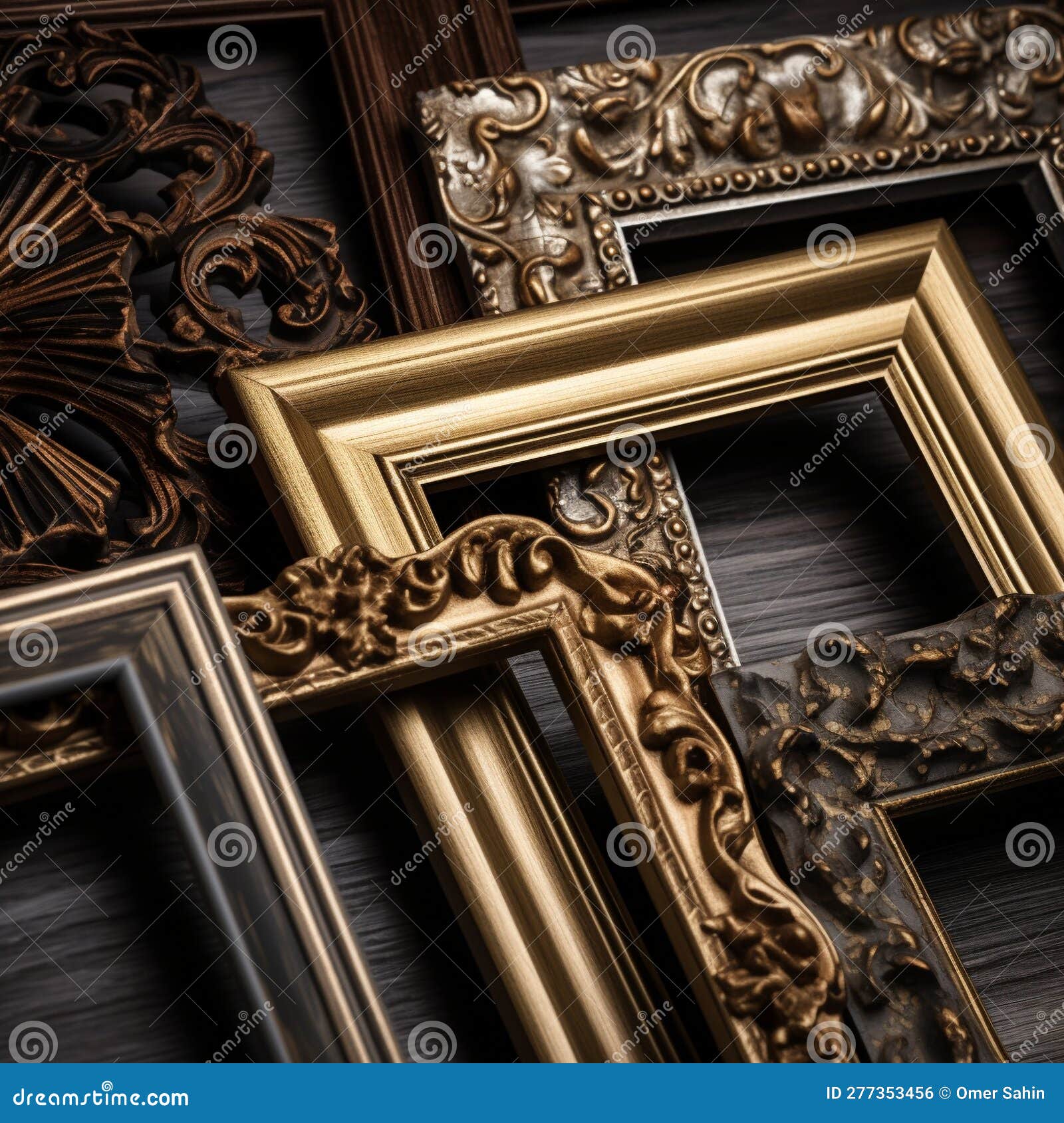 The Beauty and Elegance of Wooden Picture Frames Stock Illustration ...
