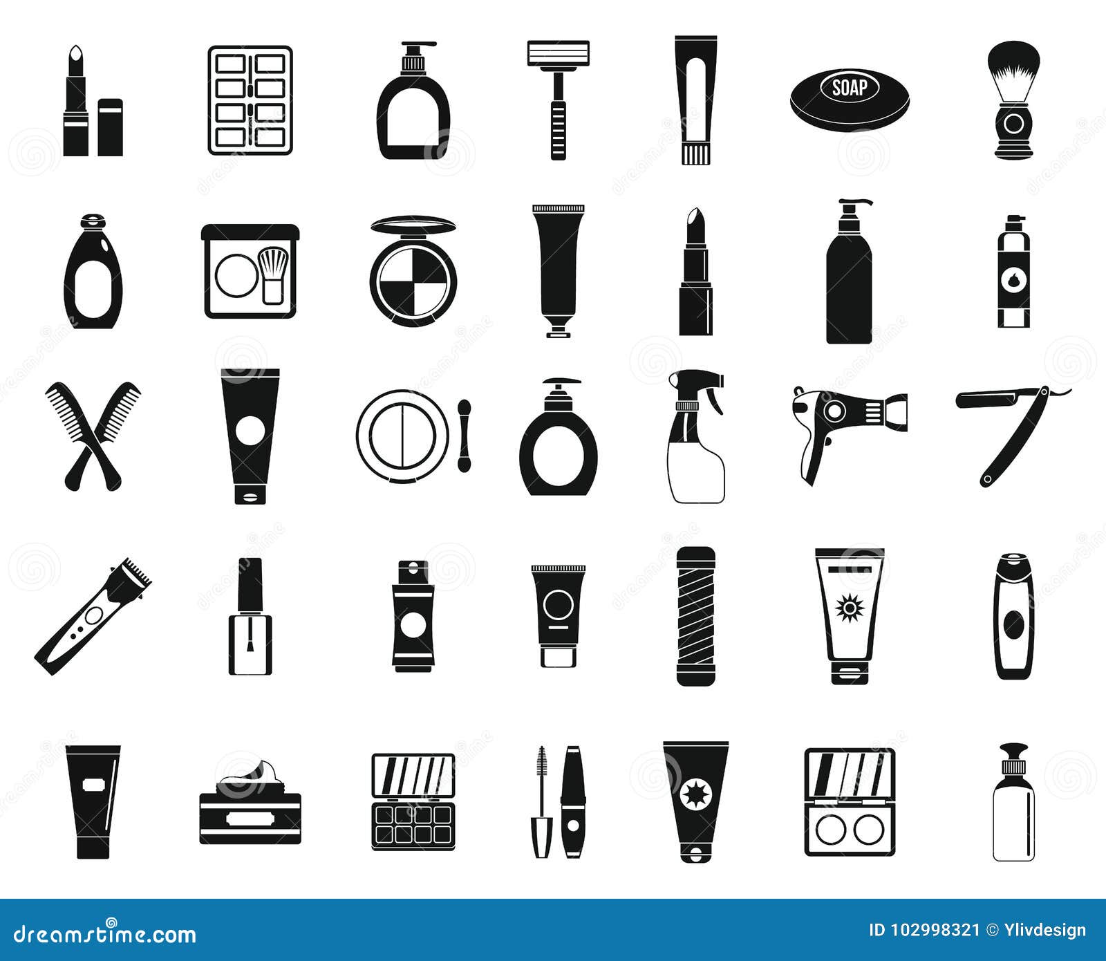 Beauty Elements Icon Set, Simple Style Stock Vector - Illustration of ...