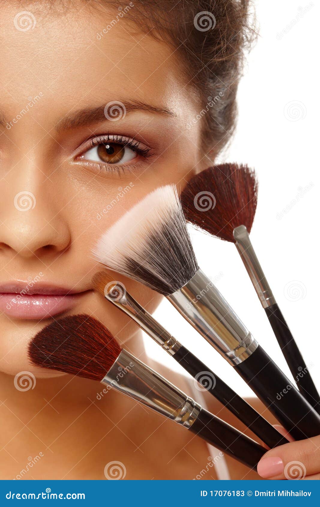 Beauty face and brushes stock image. Image of model, body - 17076183
