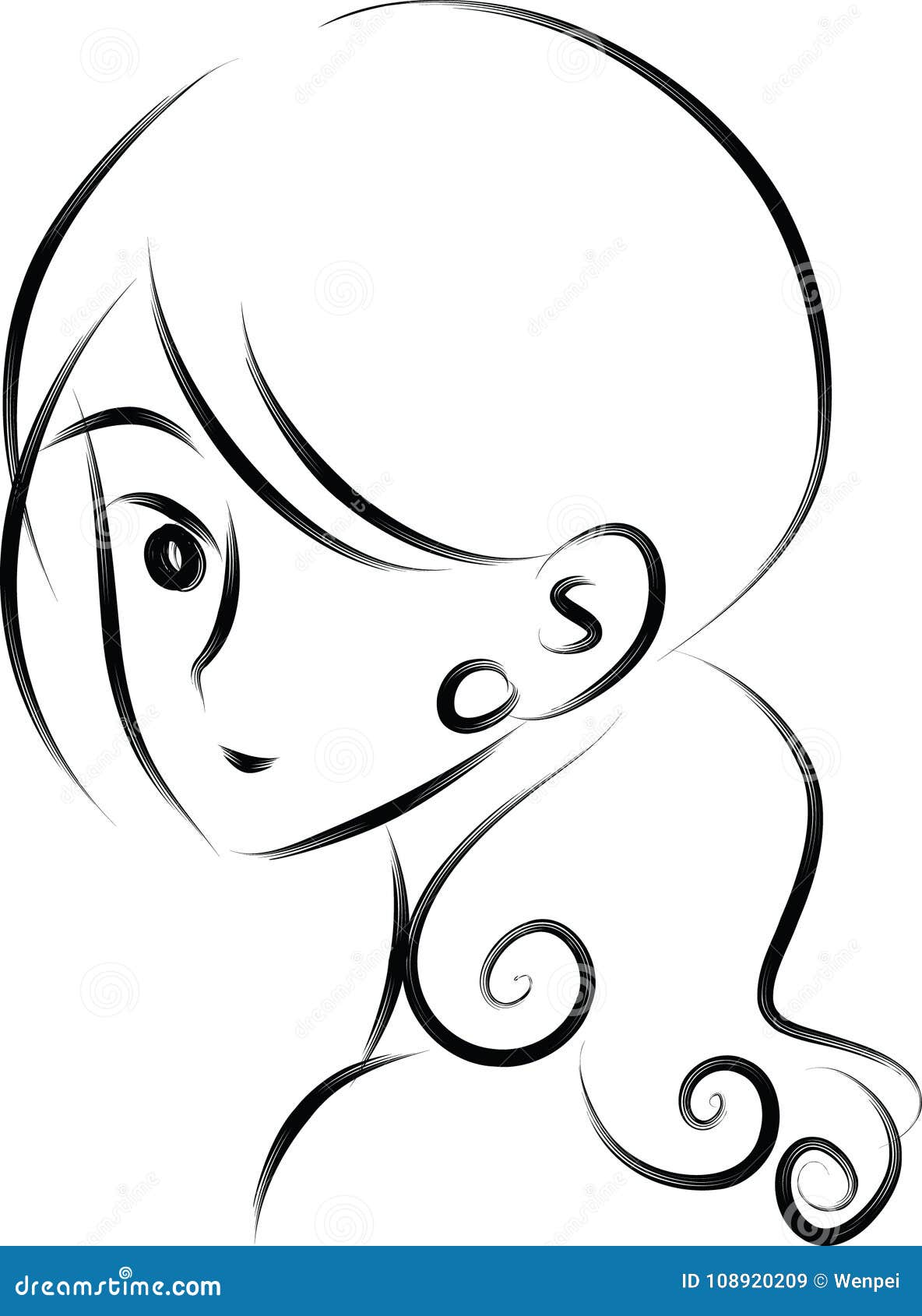 Girl face design vector editorial stock image. Illustration of design ...