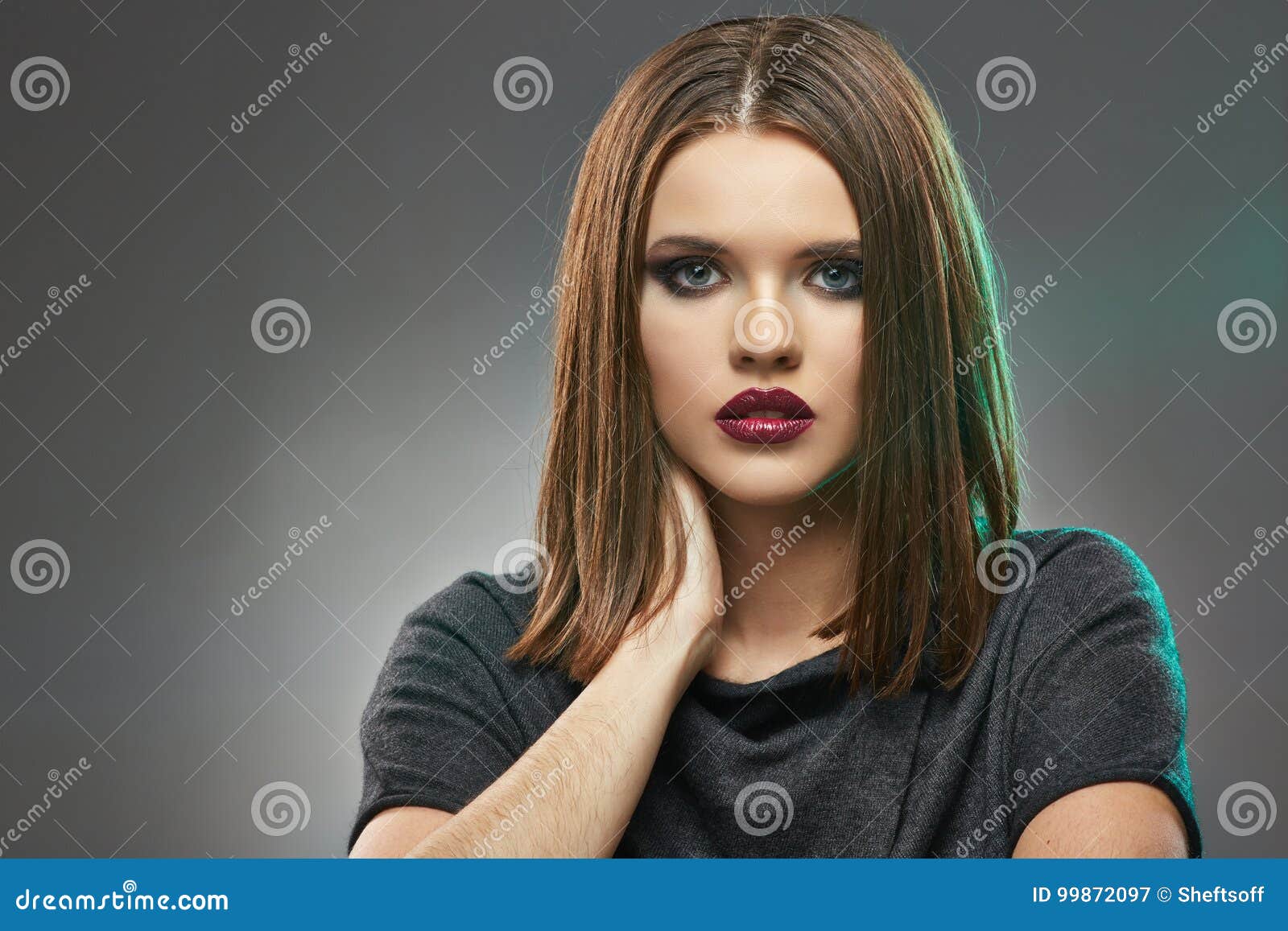 Beauty Face. Woman Touch Face. Isolated Stock Image - Image of brown ...