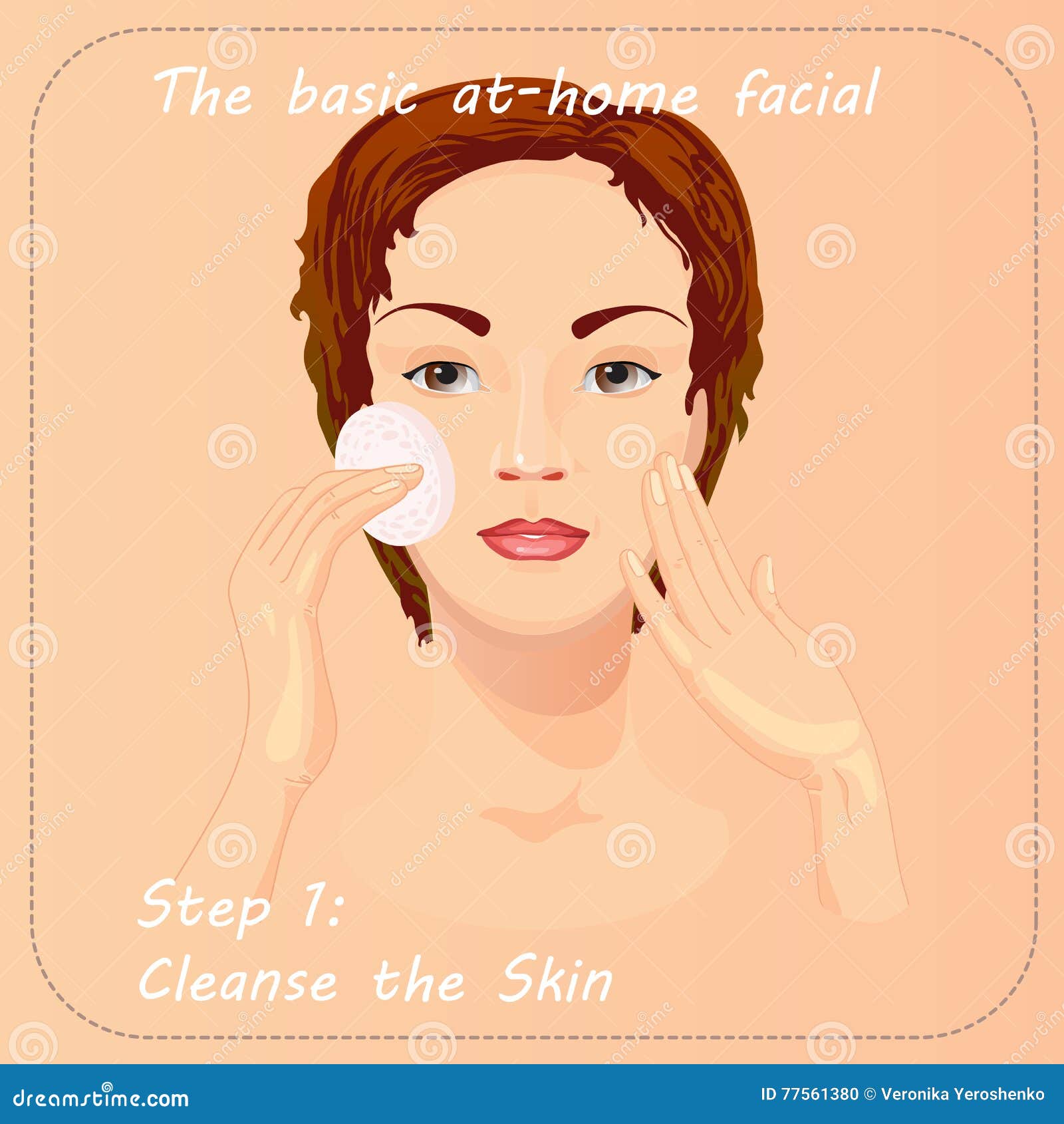 Beauty Facial Procedure Vector Illustration Face Care Stock Vector