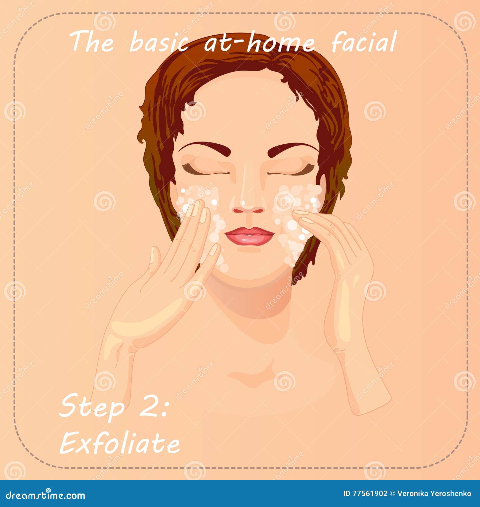 Beauty Facial Procedure Vector Illustration Face Care Stock Vector