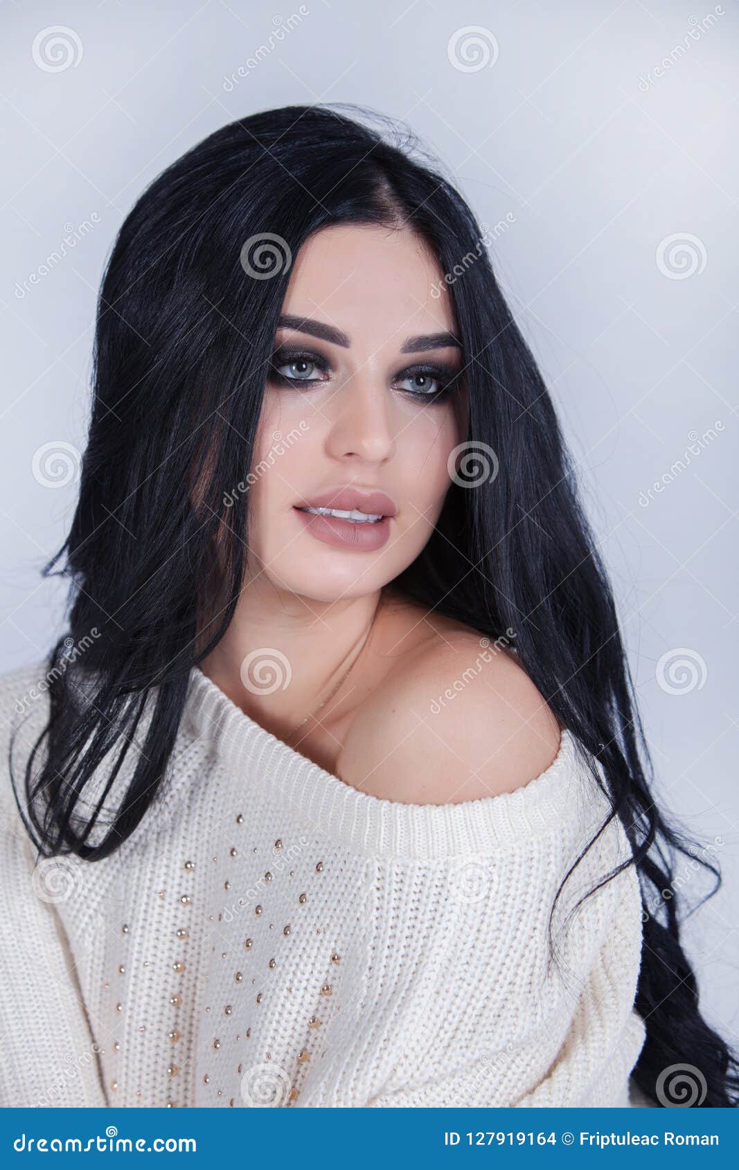 Beauty Fashion Portrait Of Young Beautiful Brunette Girl With Long
