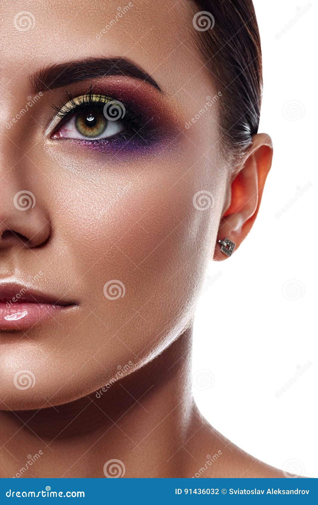 Beauty Female Model with Commercial Make-up Stock Photo - Image of ...
