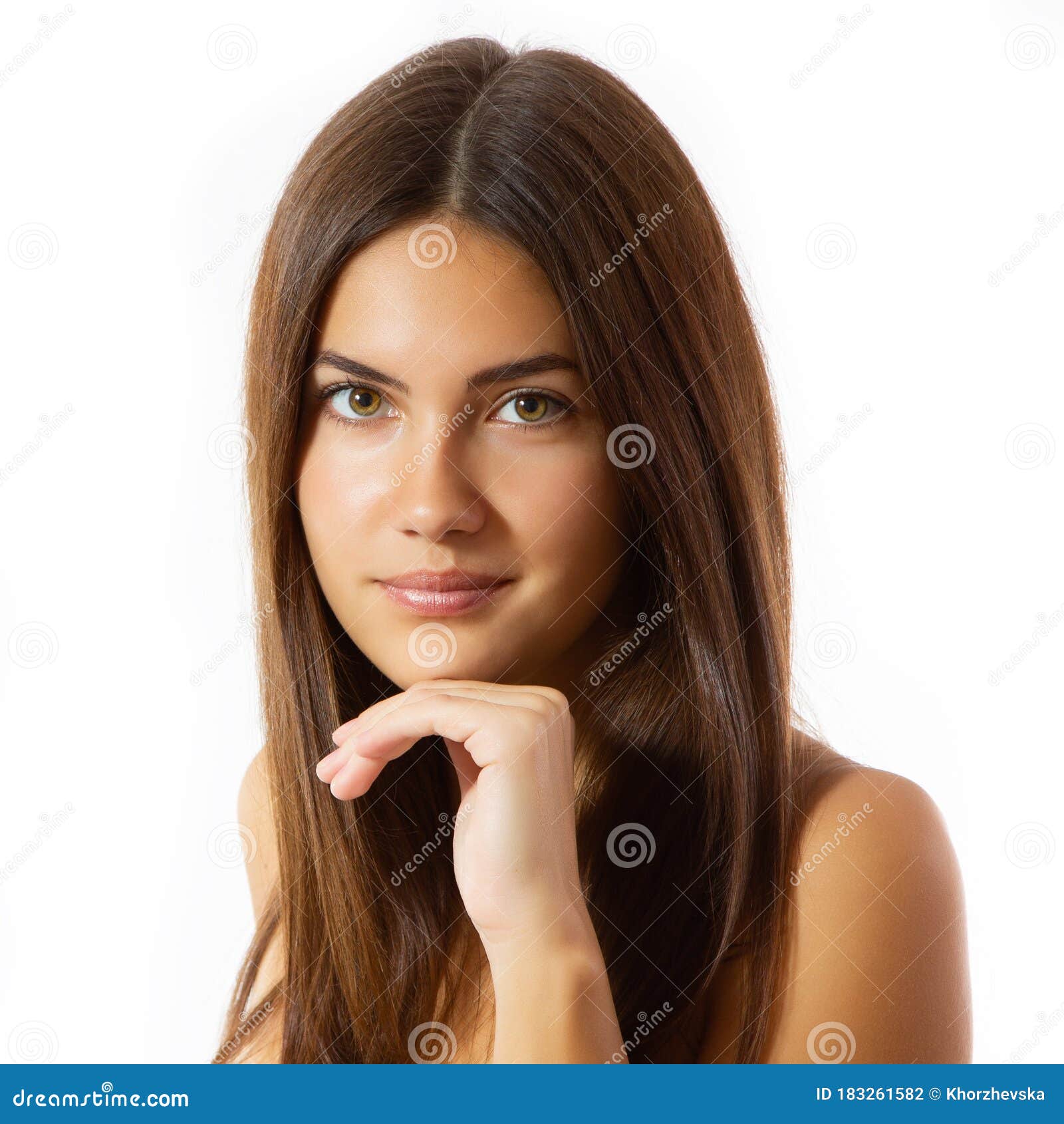 Beauty Feminine Portrait Of Female Face With Healthy Natural Skin