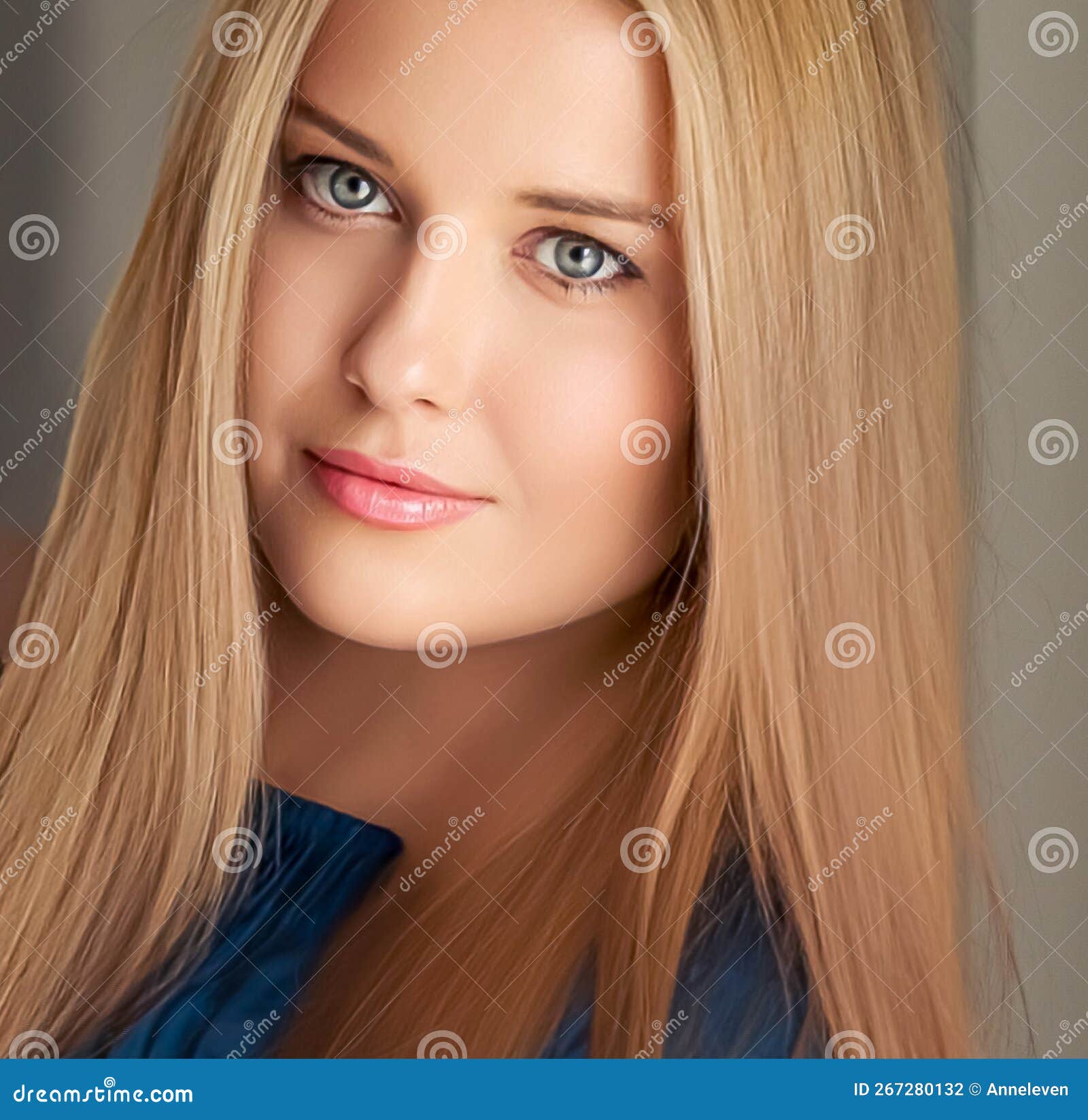 Beauty And Femininity Beautiful Blonde Woman With Long Blond Hair