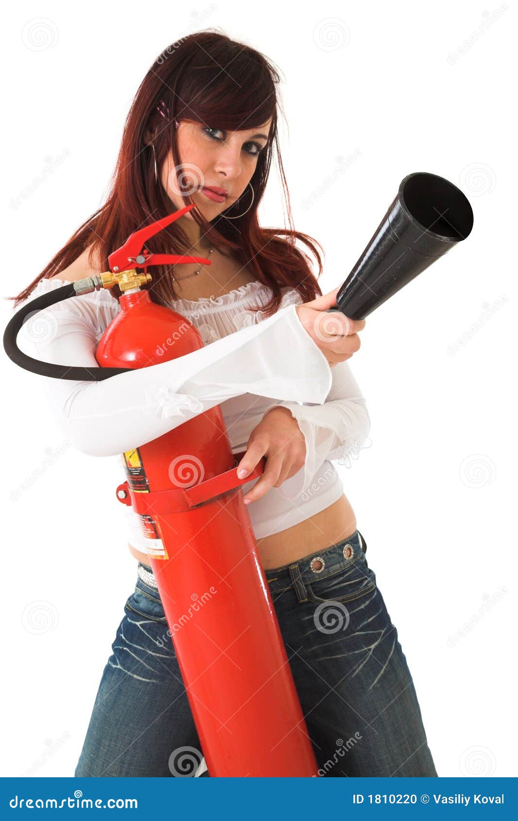 Beauty firefighter stock photo. Image of lady, hair, space - 1810220