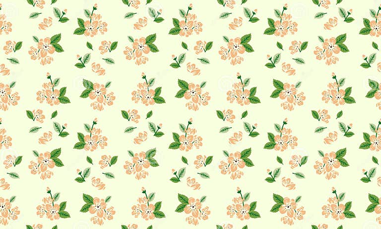 The Beauty of Floral Spring Pattern Background, with Leaf and Floral ...