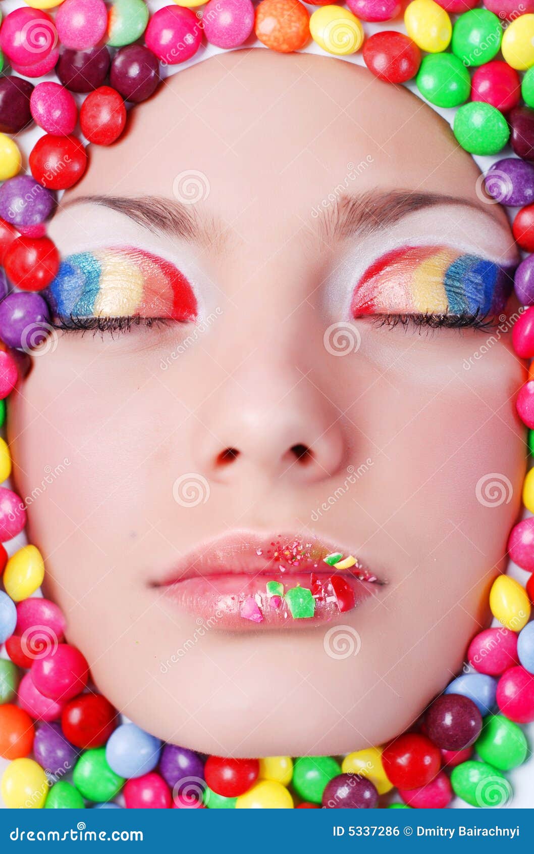 Beauty girl in candies stock photo. Image of attractive - 5337286