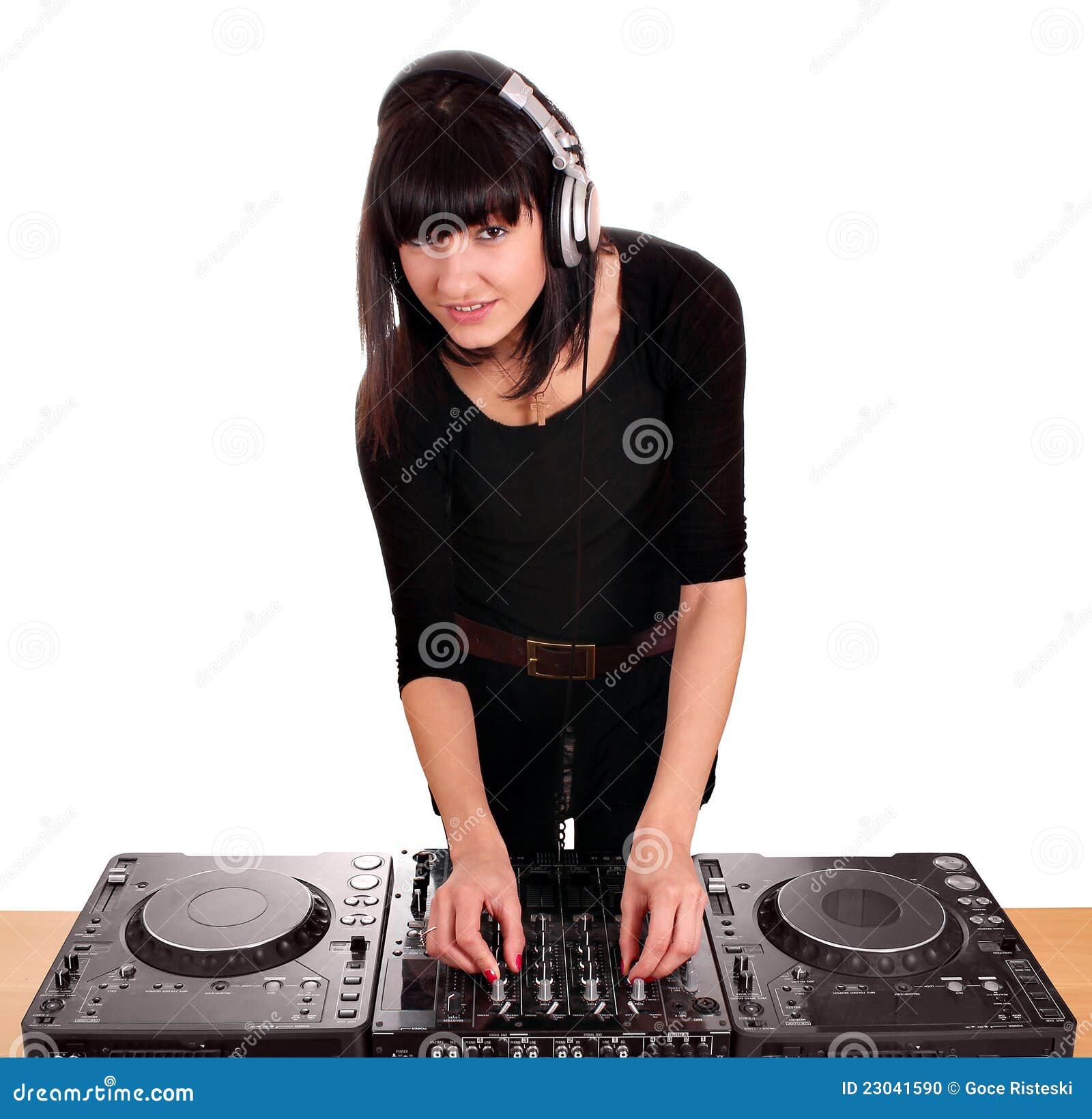 Beauty Girl Dj Techno Party Stock Photo - Image of performer, hear ...