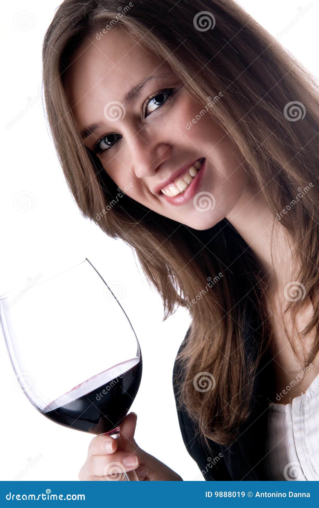Beauty girl drink wine stock image. Image of blond, smile - 9888019