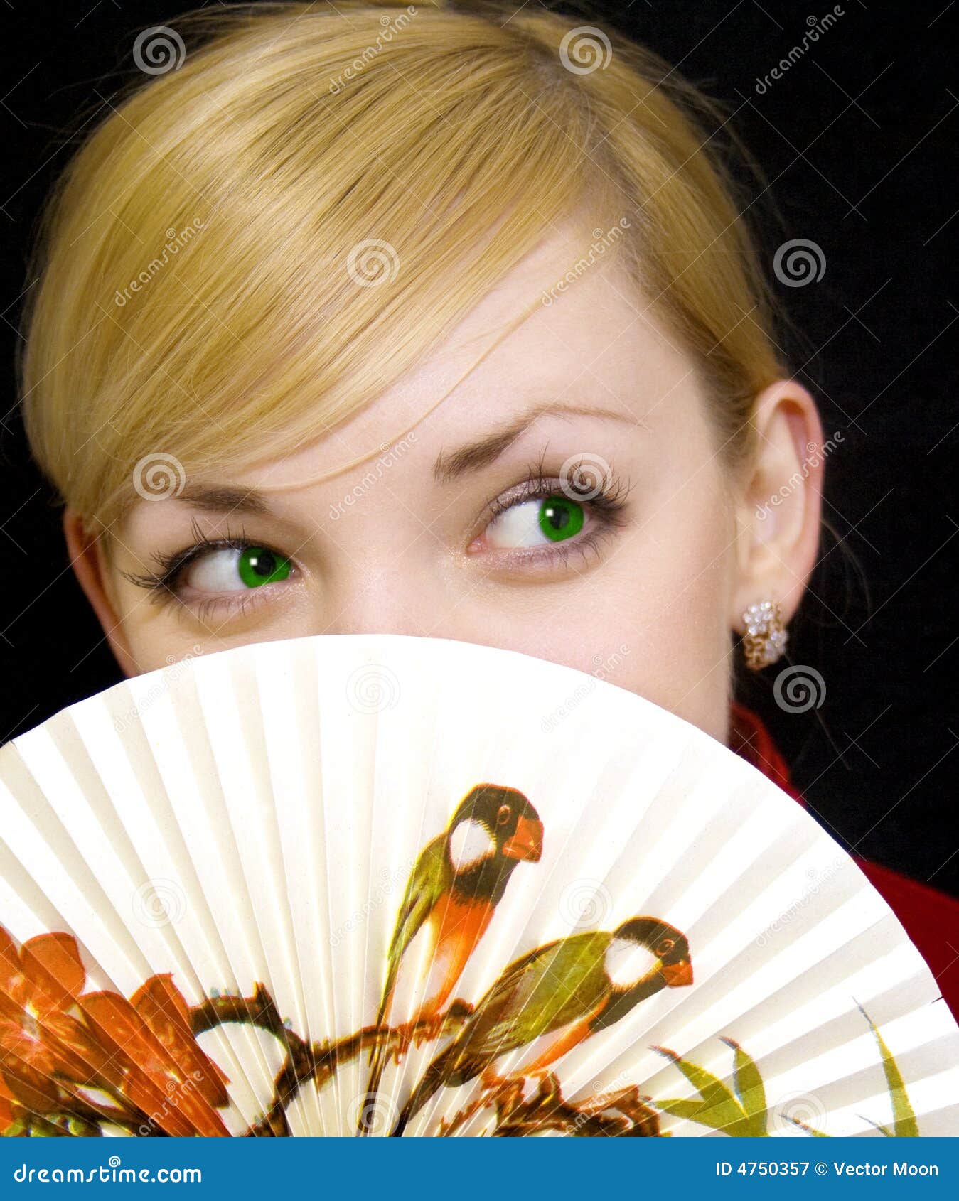 Beauty girl with fan stock image. Image of beauty, color - 4750357