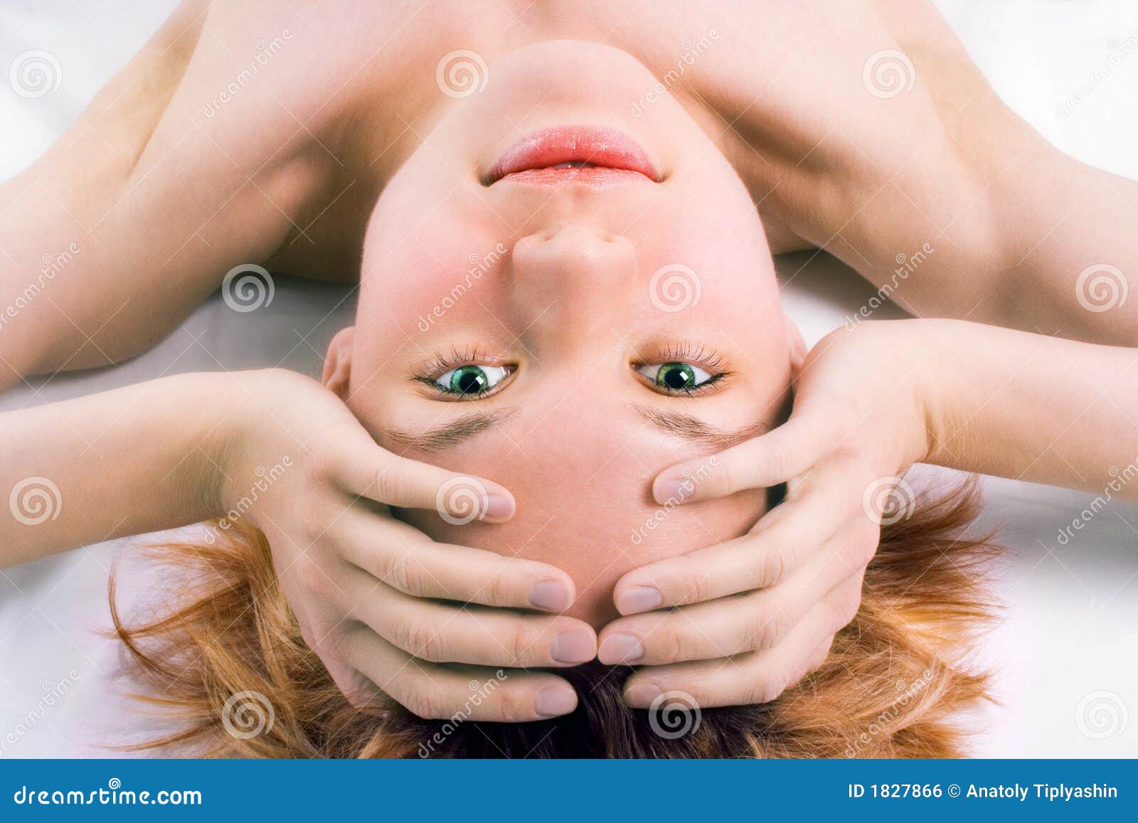 Beauty Girl Hend On Head Picture. Image: 1827866