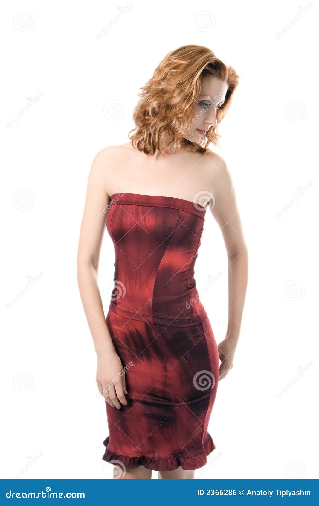 Beauty girl in red clothes stock photo. Image of attractiveness - 2366286