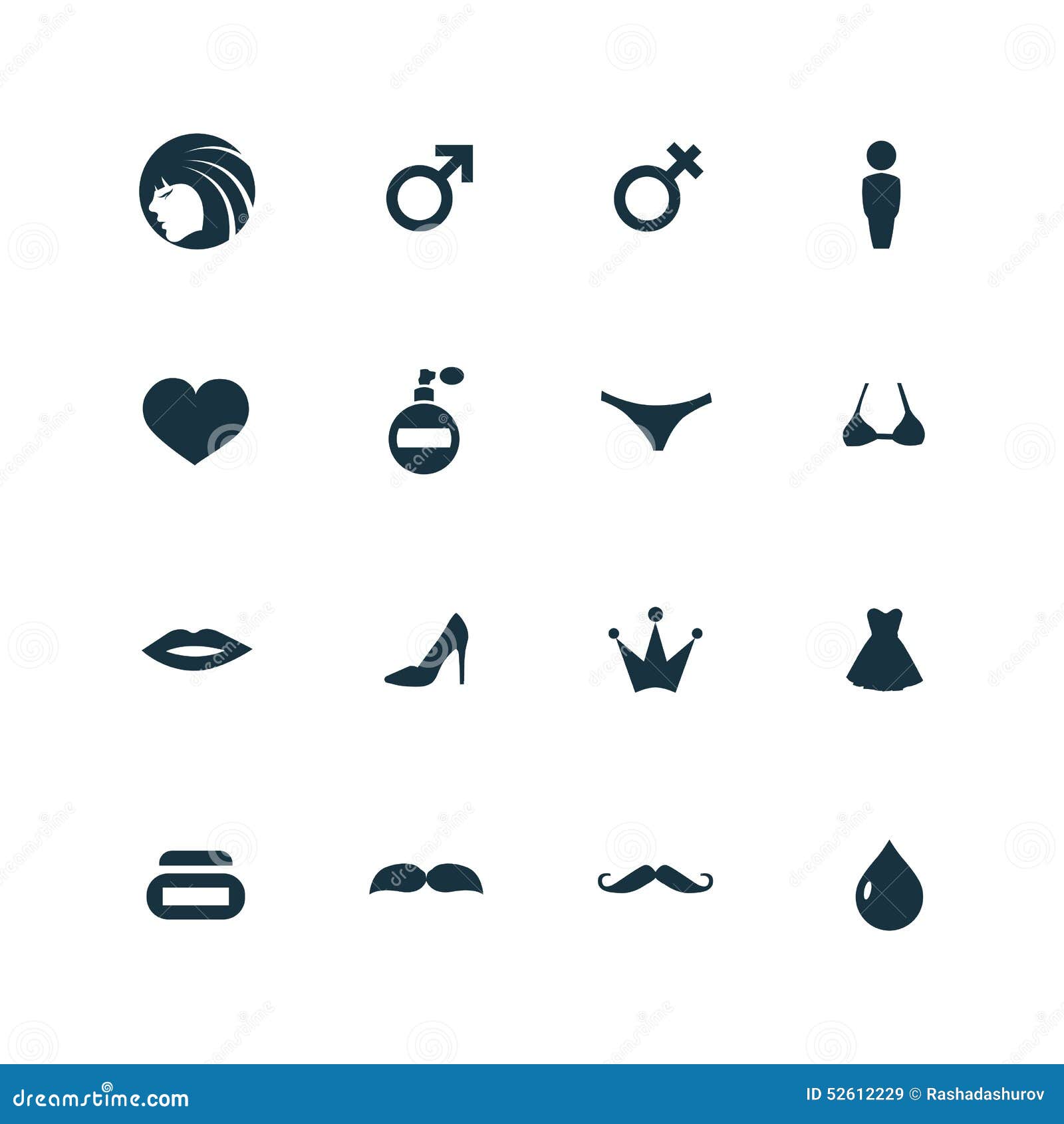 Beauty, glamour icons set stock vector. Illustration of health - 52612229