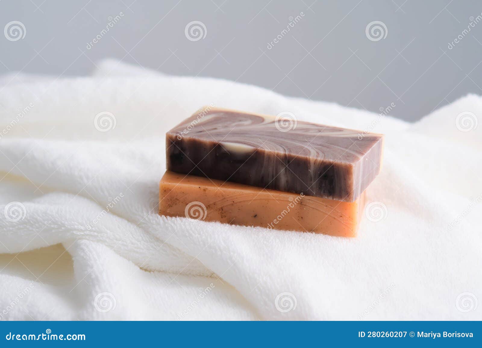 Beauty Handmade Soap on a Terry Towel. Stock Image - Image of shampoo ...