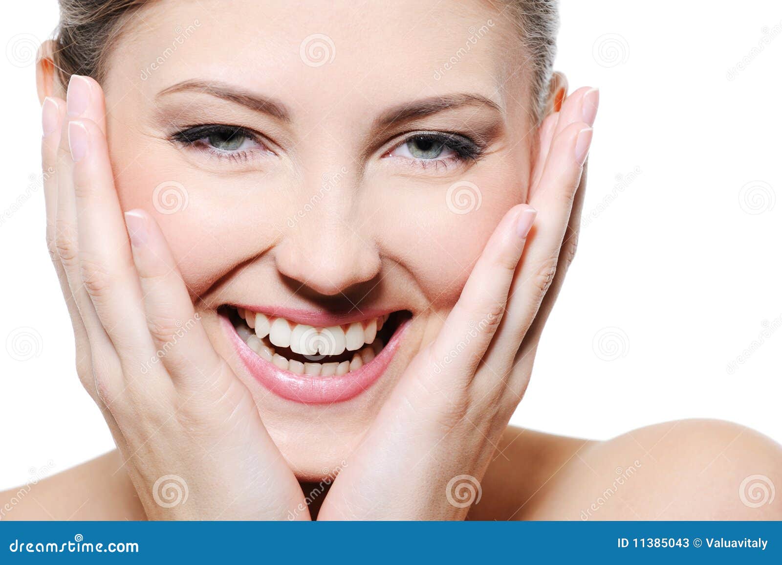 Beauty Happy Female with the Clean Face Stock Image - Image of healthy ...