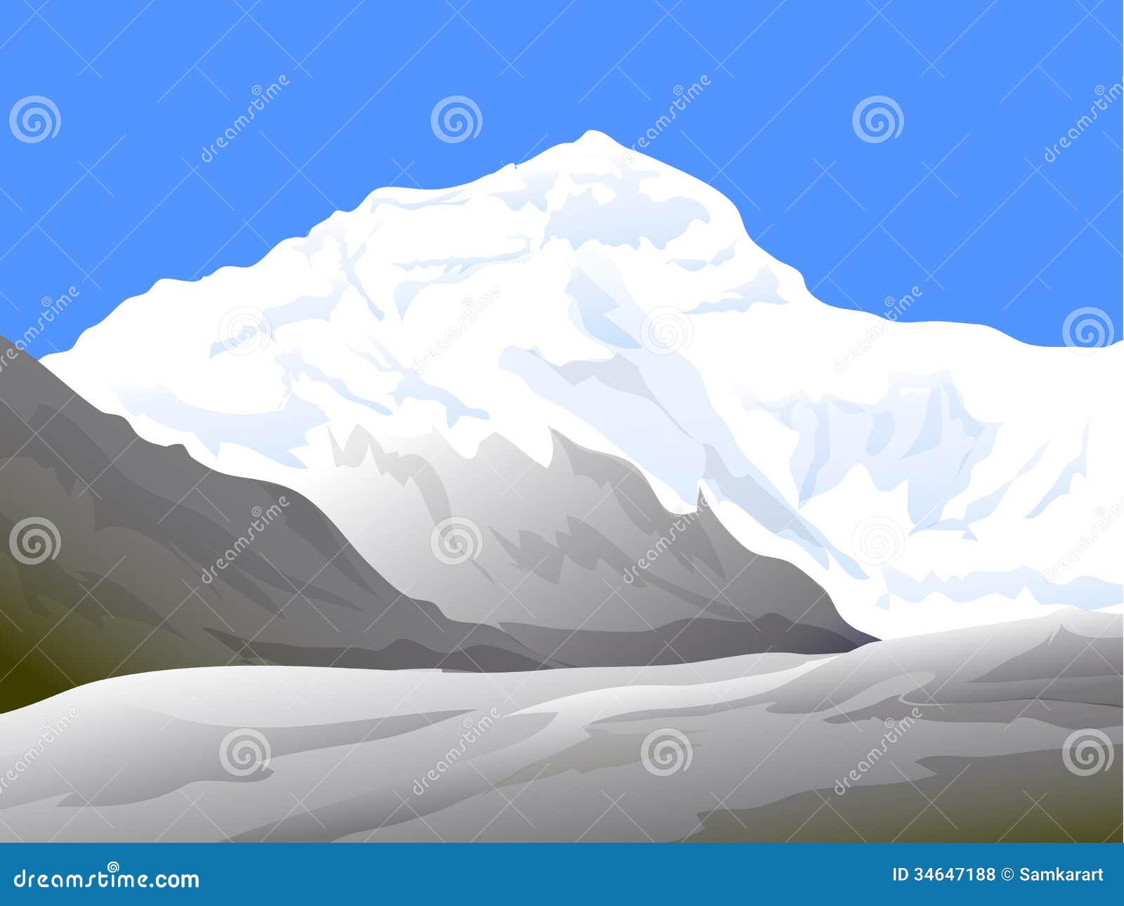 Beauty of Himalayas - Vector Illustration Stock Vector - Illustration ...